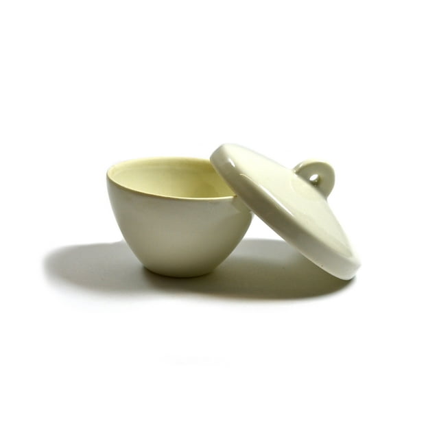 Porcelain Crucible with Lid - Capacity 30mL, Height 30mm, Dia. 50mm - Squat Form - Eisco Labs ...