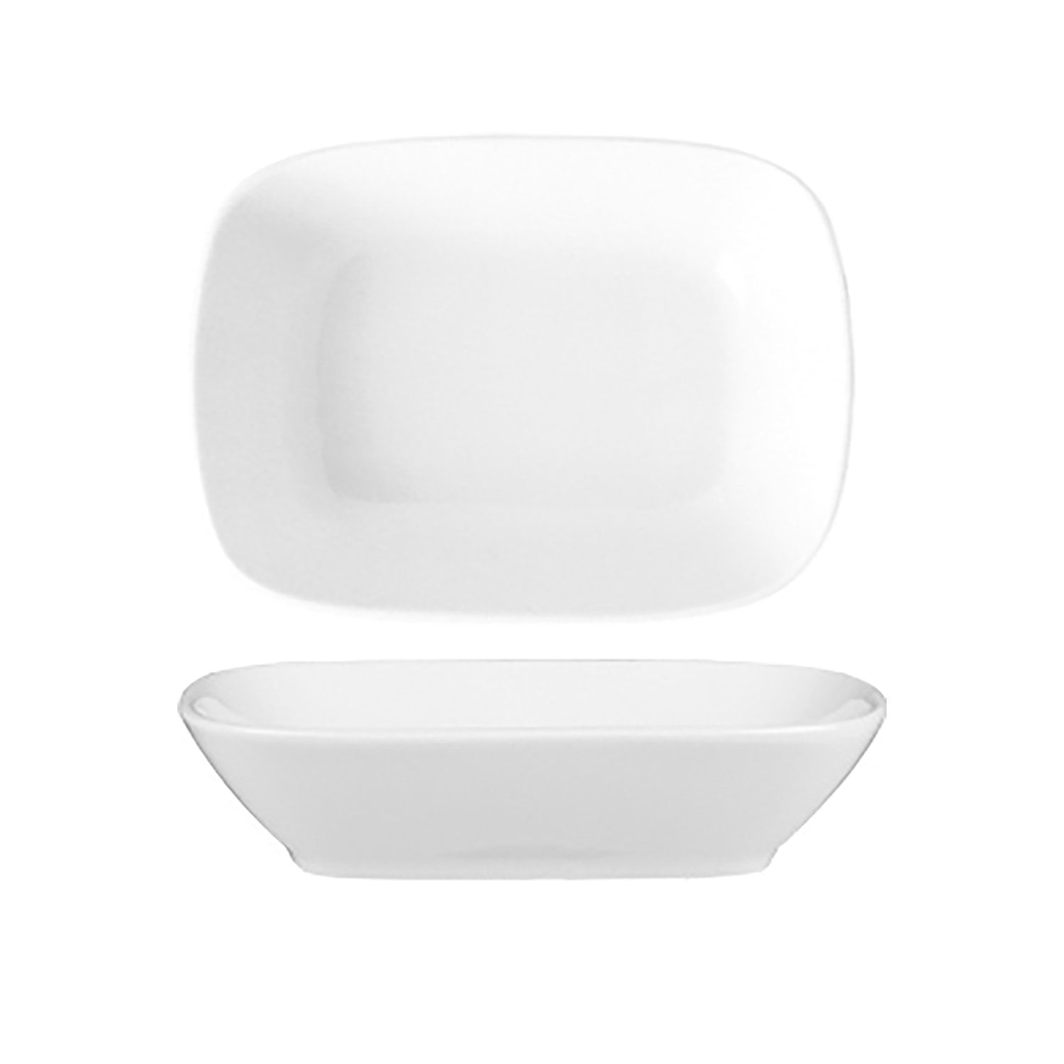 Porcelain Delta-Coupe 8" x 5.75" x h:1.75" 20 oz. Rectangular White ...