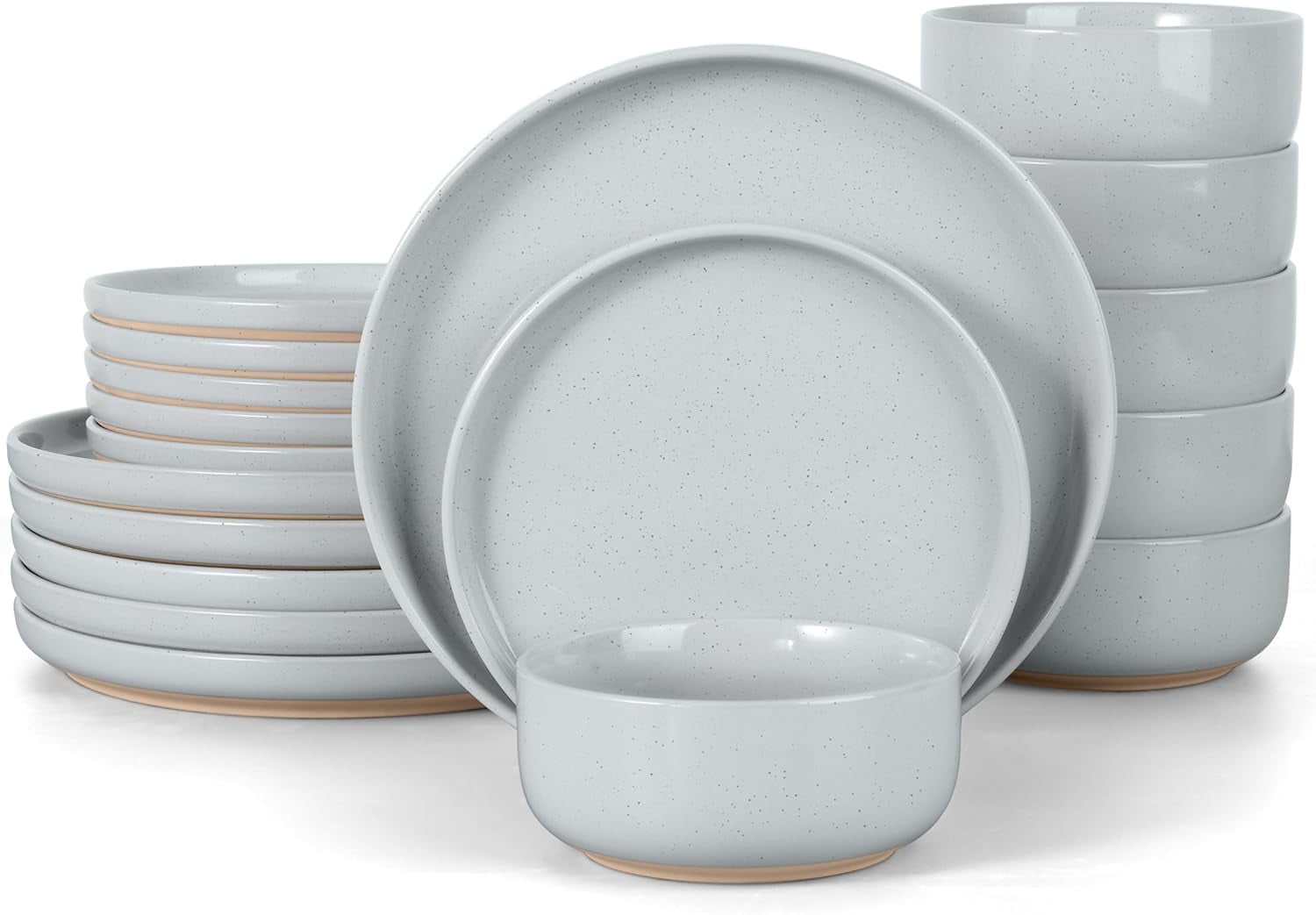 Porcelain Dinnerware Set for 6, 18PCS Elegant Plates and Bowls Set with ...