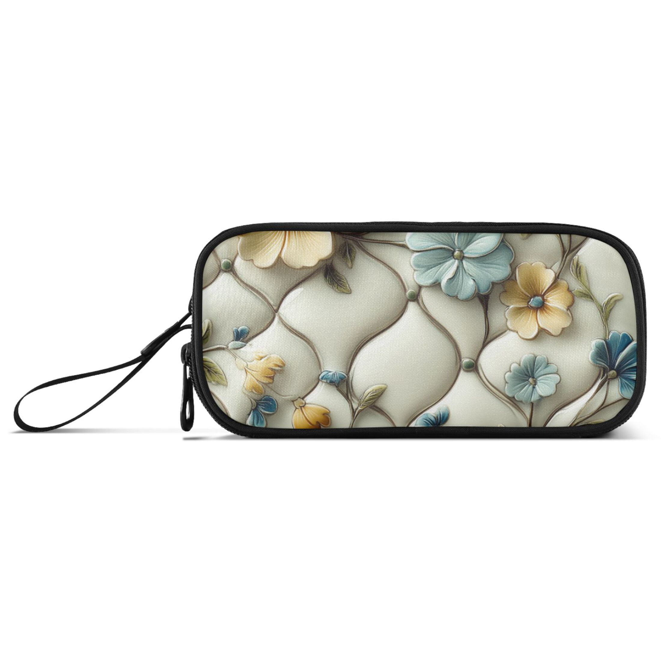 Porcelain Flowers Leaves Pencil Case Stationary Holder Pen Bag Pencil ...