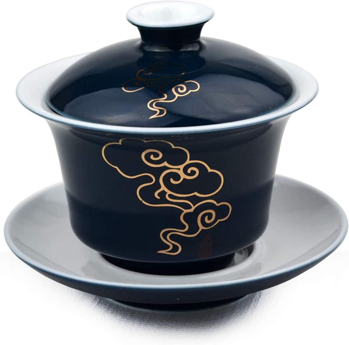 Porcelain Gaiwan 5oz /150ml Teacup White Glazed Classical Chinese ...