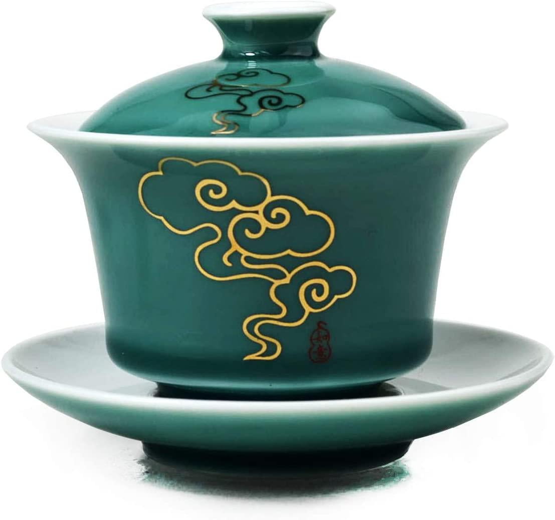 Porcelain Gaiwan 5oz /150ml Teacup White Glazed Classical Chinese ...