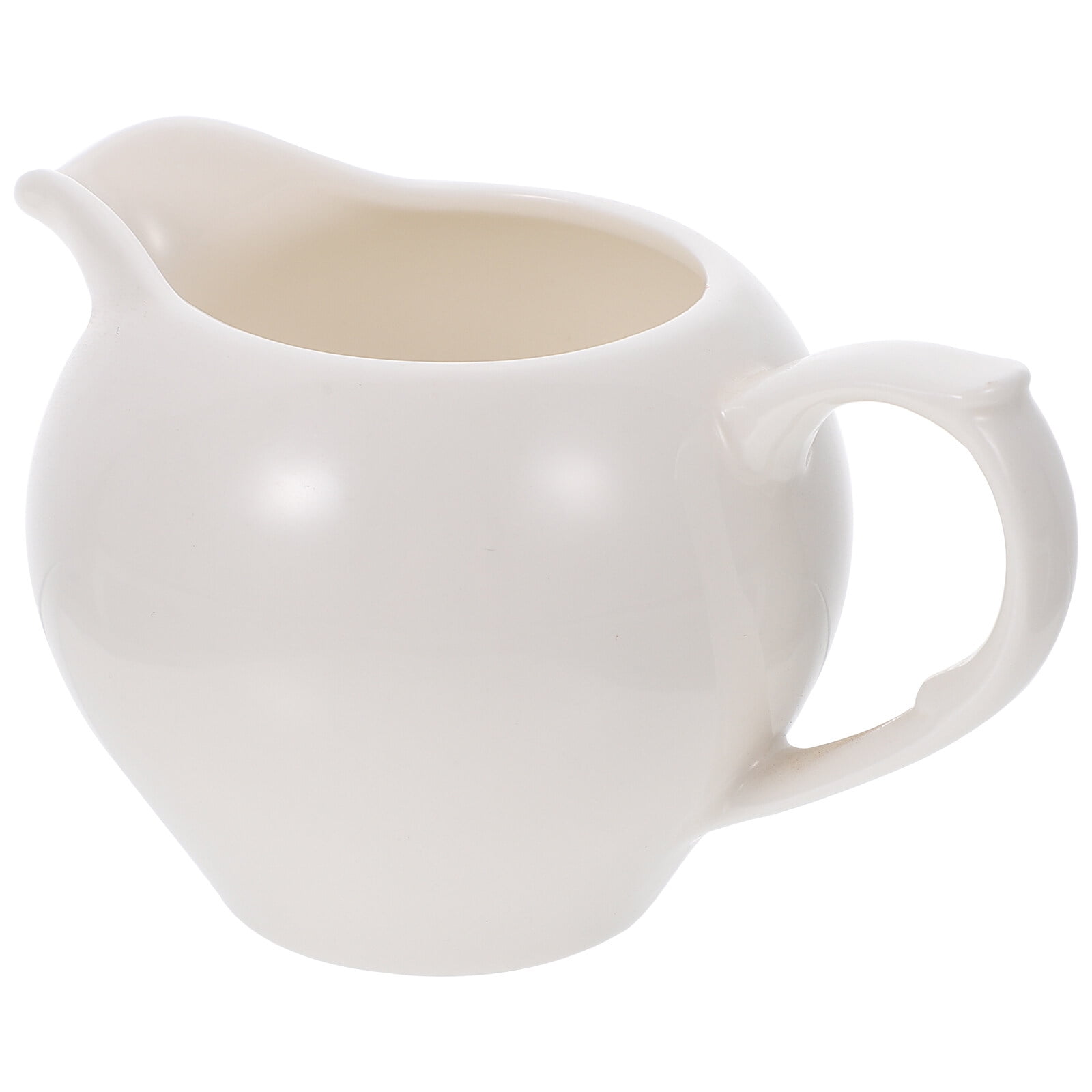 Porcelain Gravy Boat with Handle Ceramic Creamer Cup White Sauce Pourer ...
