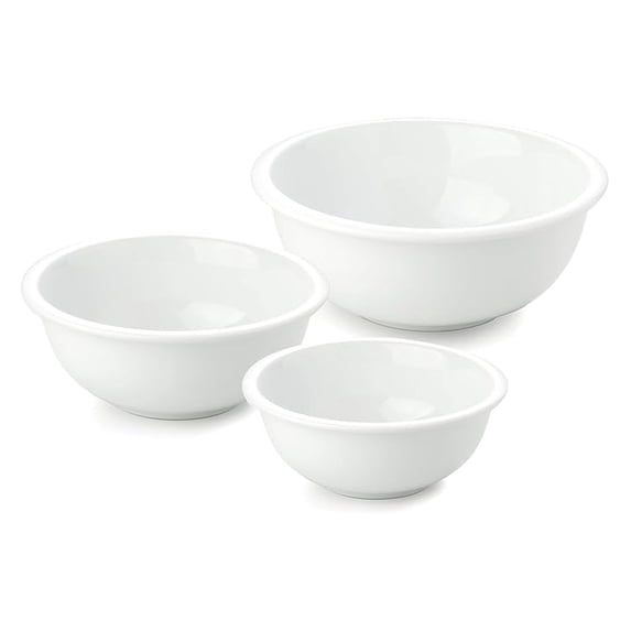 Porcelain Mixing Bowls Set 3-Piece - Prep, Serve, Bake - Dishwasher ...