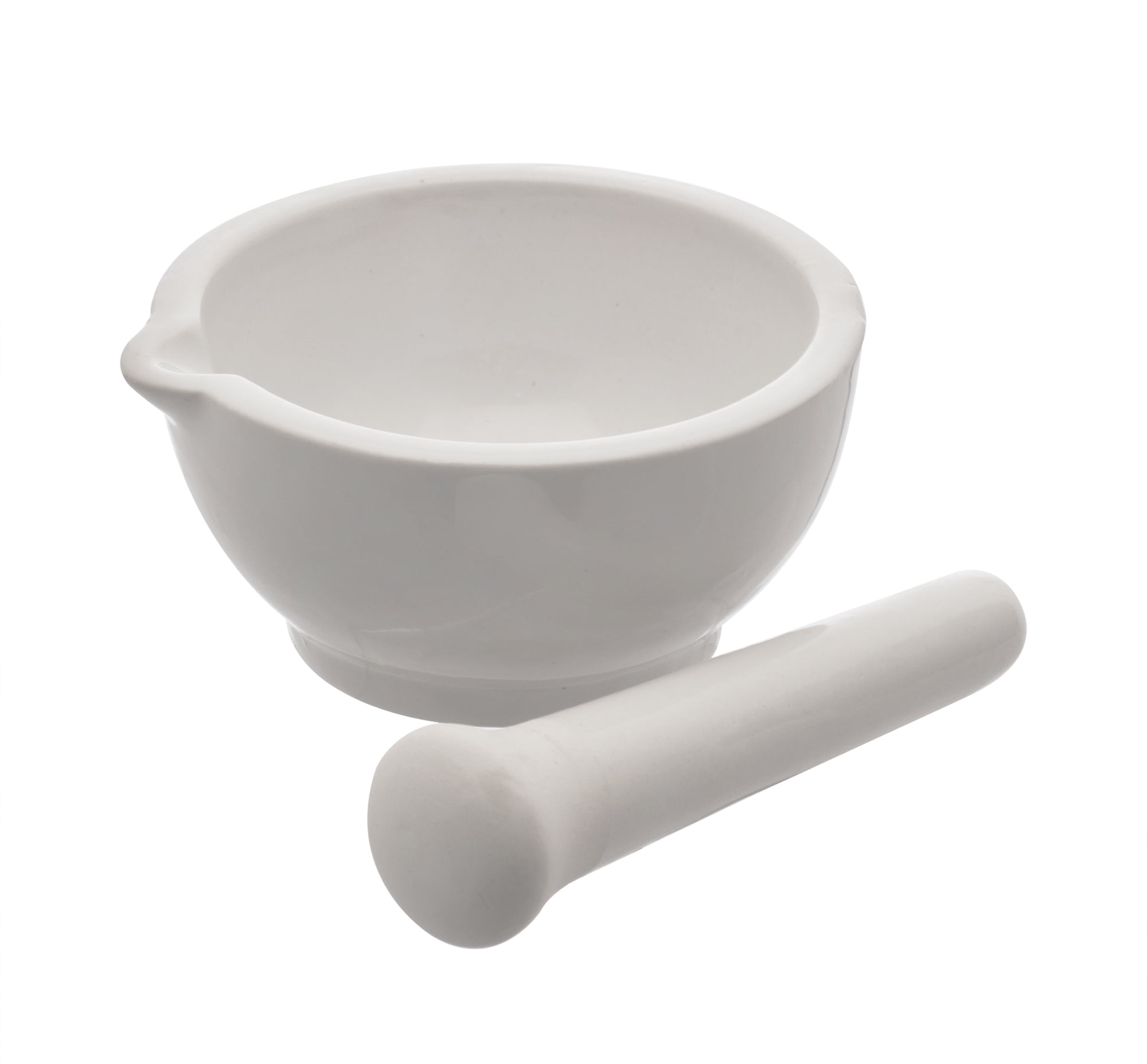 Porcelain Mortar & Pestle Set, 6" - Unglazed Grinding Surface ...