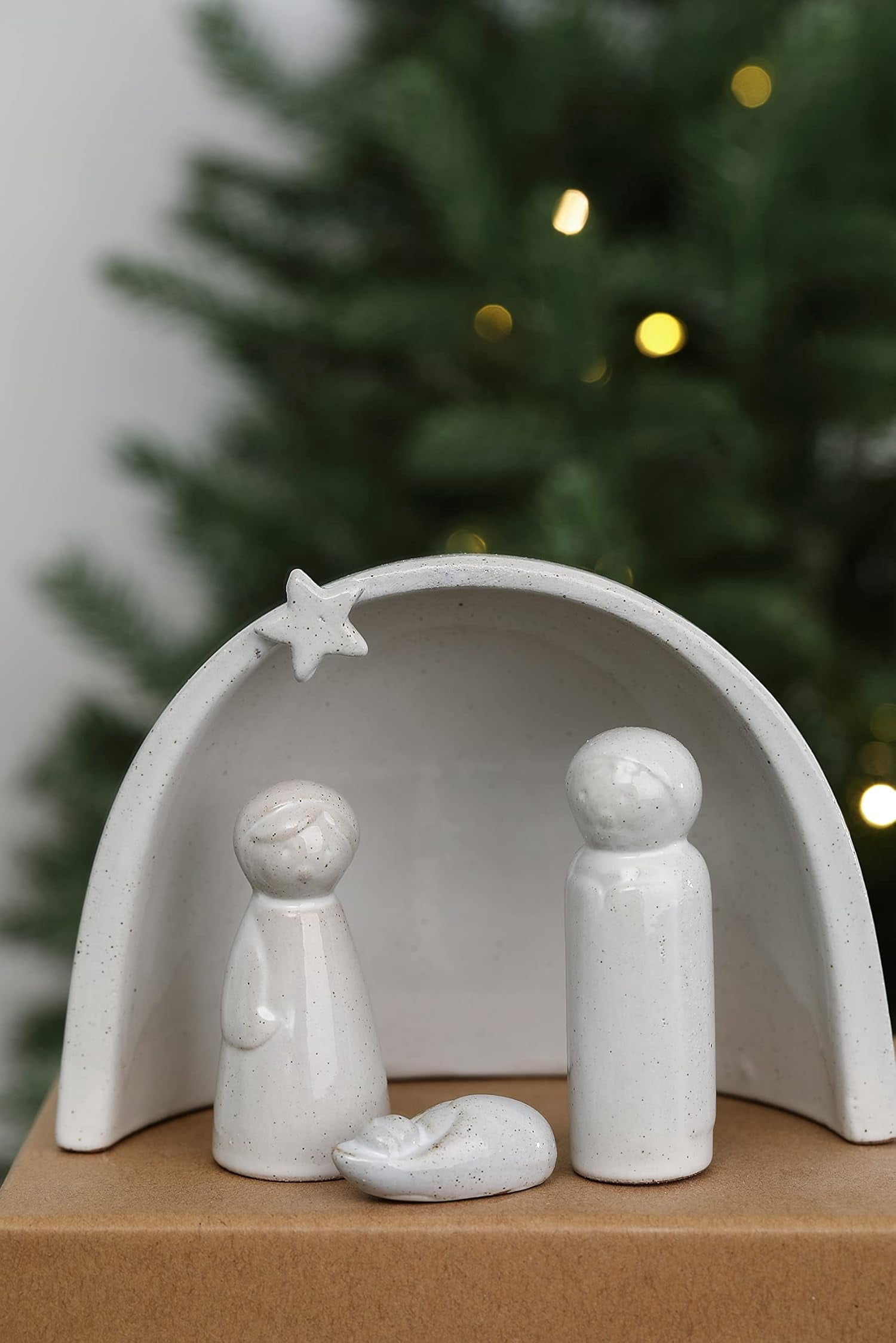 Porcelain Nativity Scene Set,4Pcs Ceramic Christmas Tabletop Scene-4.5 ...