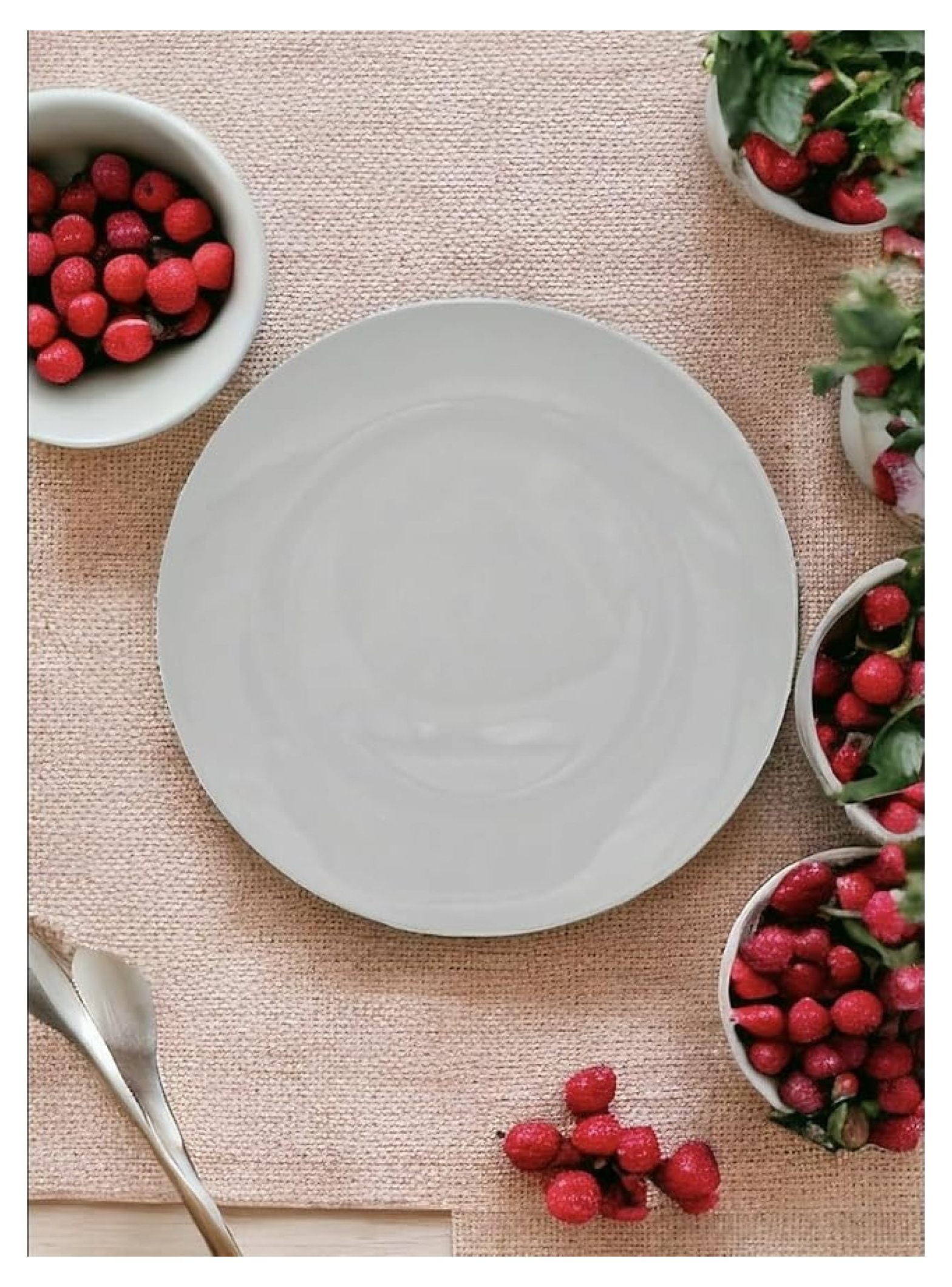 Porcelain Platters - 14 Inch Round Serving Plates, Set of 2 - White ...