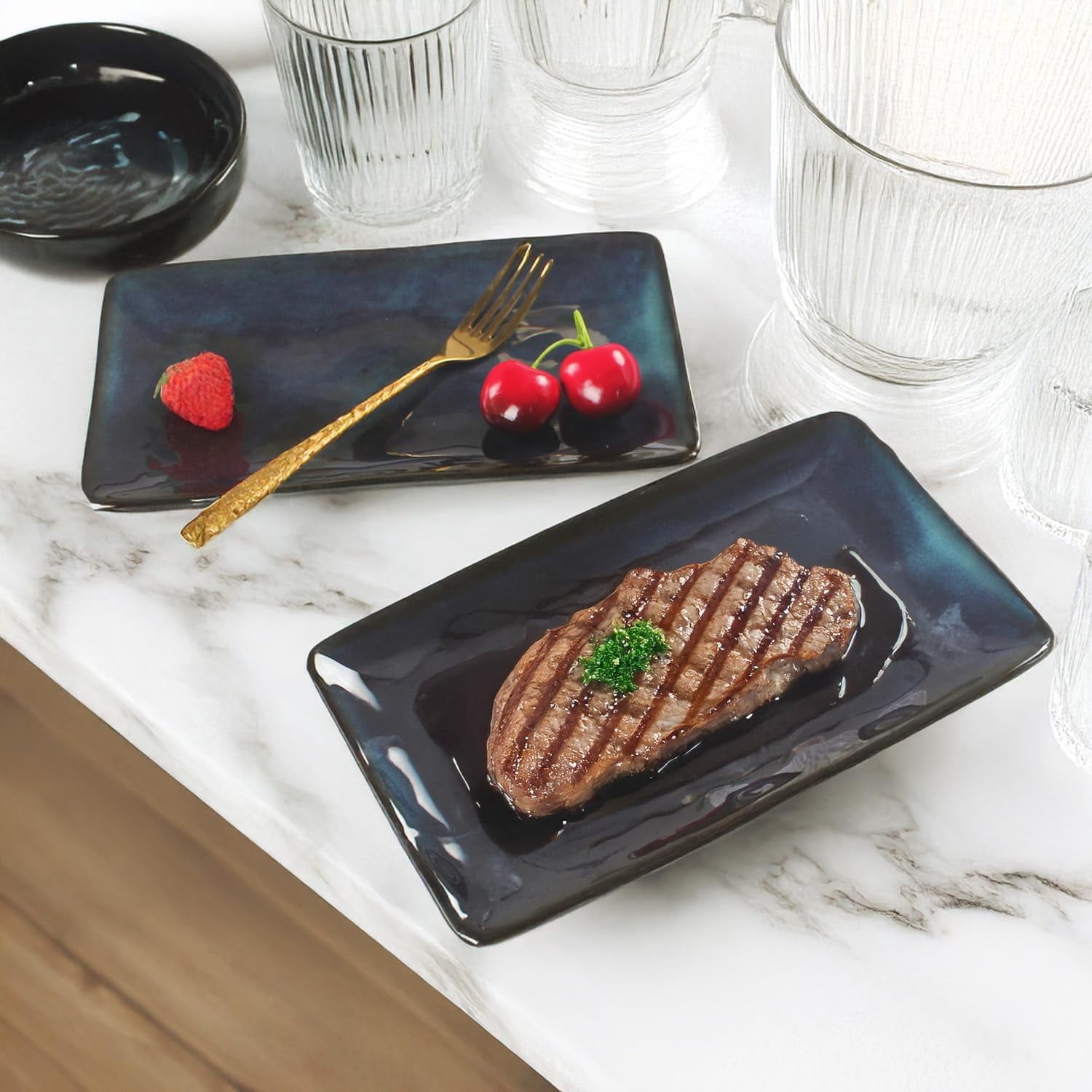 Porcelain Rectangular Plates, Large Cookie Trays, Set of 4 ...