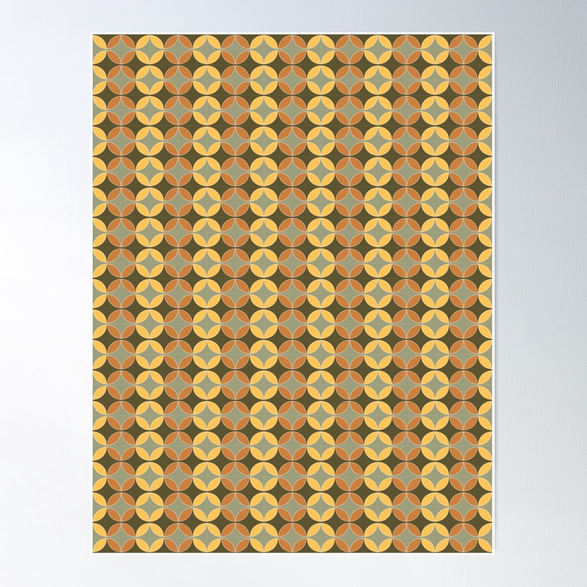 Porcelain Repeating Vintage Pattern Poster Wall Art, Modern Wall Decor ...