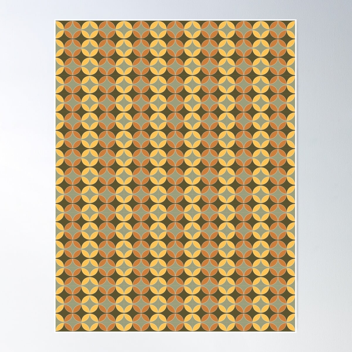 Porcelain Repeating Vintage Pattern Poster Wall Art, Modern Wall Decor ...