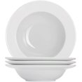 Porcelain Round Soup Plates, Pasta Bowls Set of 4, Classic White Deep ...