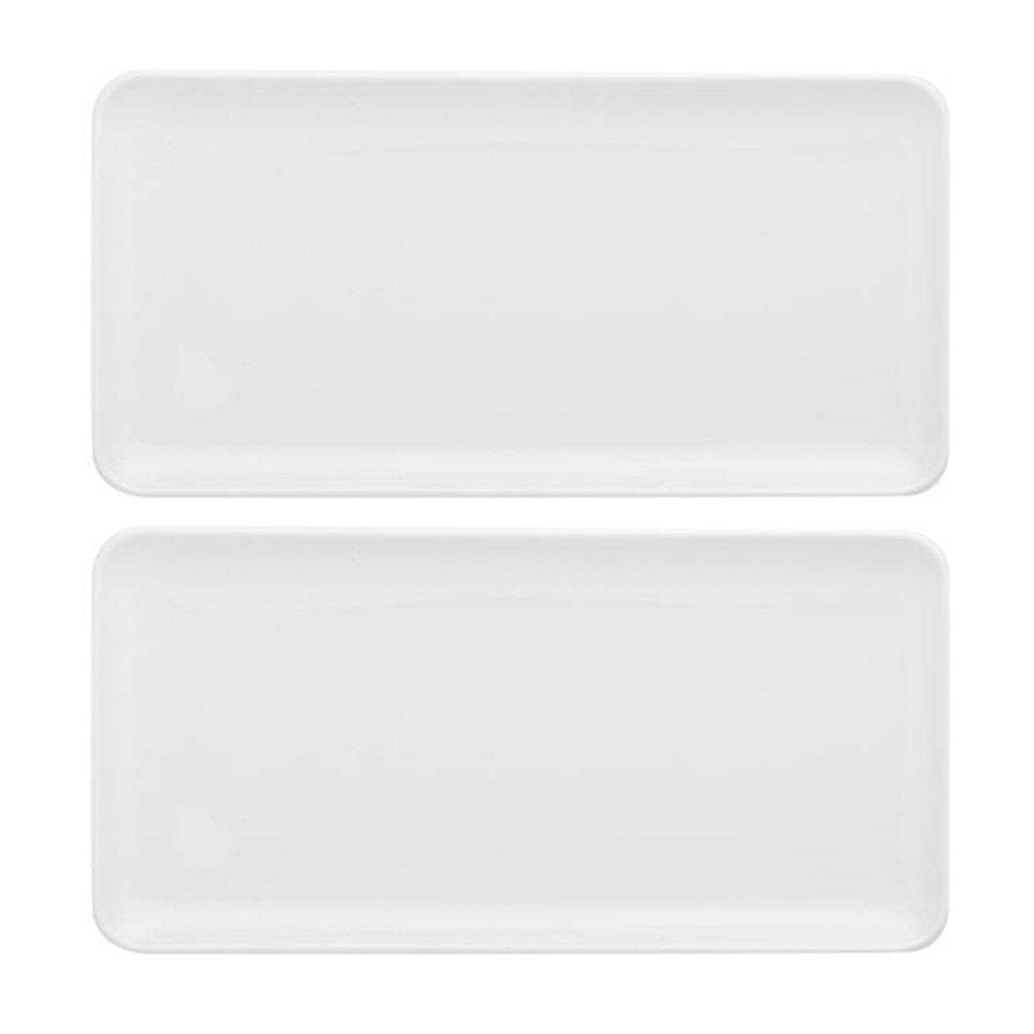 Porcelain Santa Monica 12.25" x 6.25" x h:1" Rectangular White ...