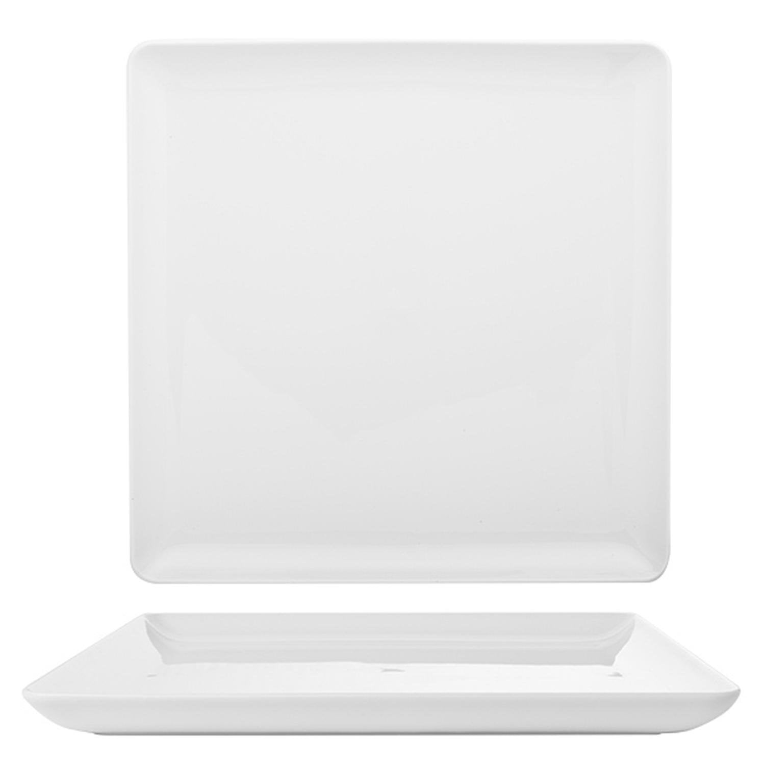 Porcelain Santa Monica 6" x 6" Square White Porcelain Plate (Set of 4 ...