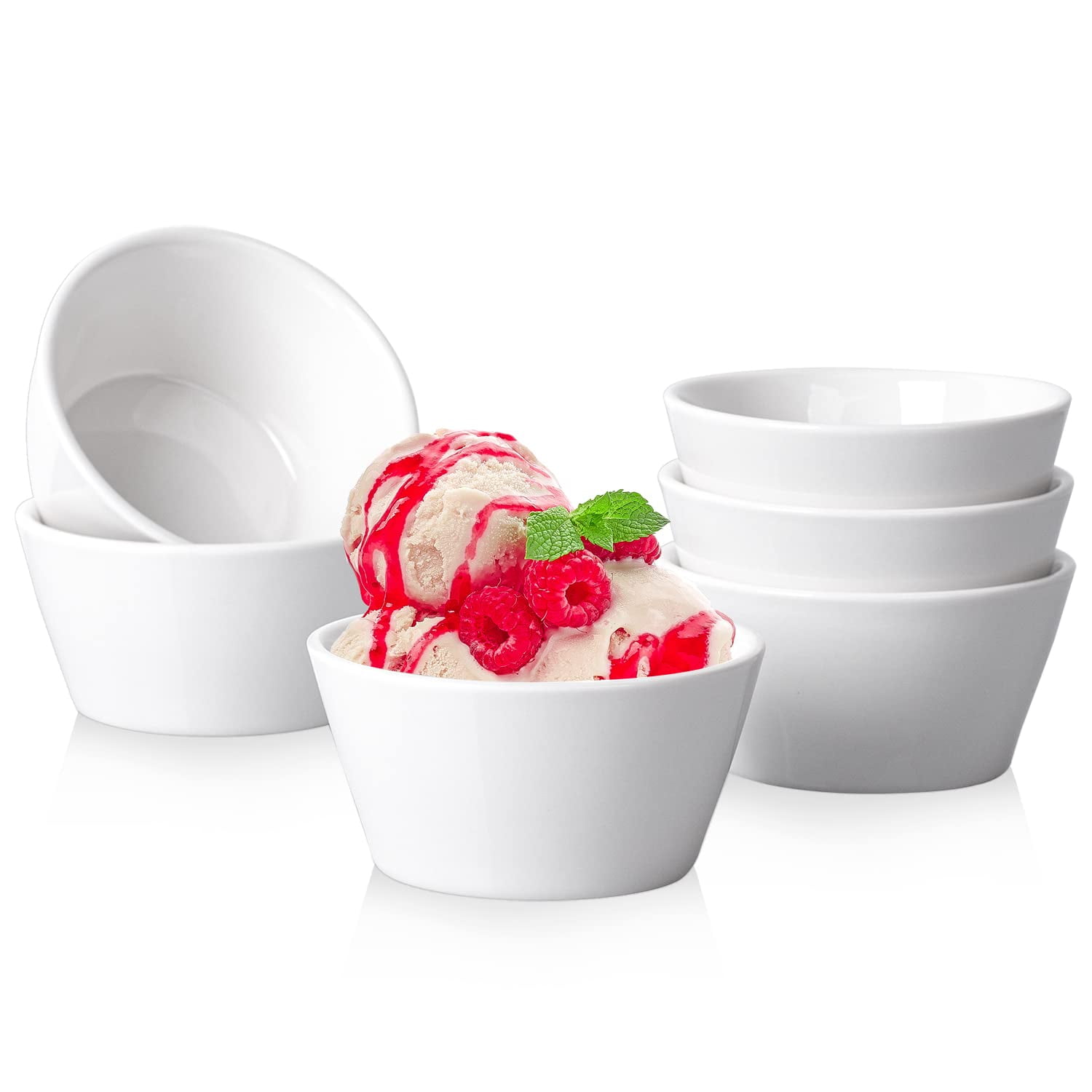 Porcelain Small Bowls, 8 Ounce Dessert Bowls, Ramekins Oven Safe, Ice ...