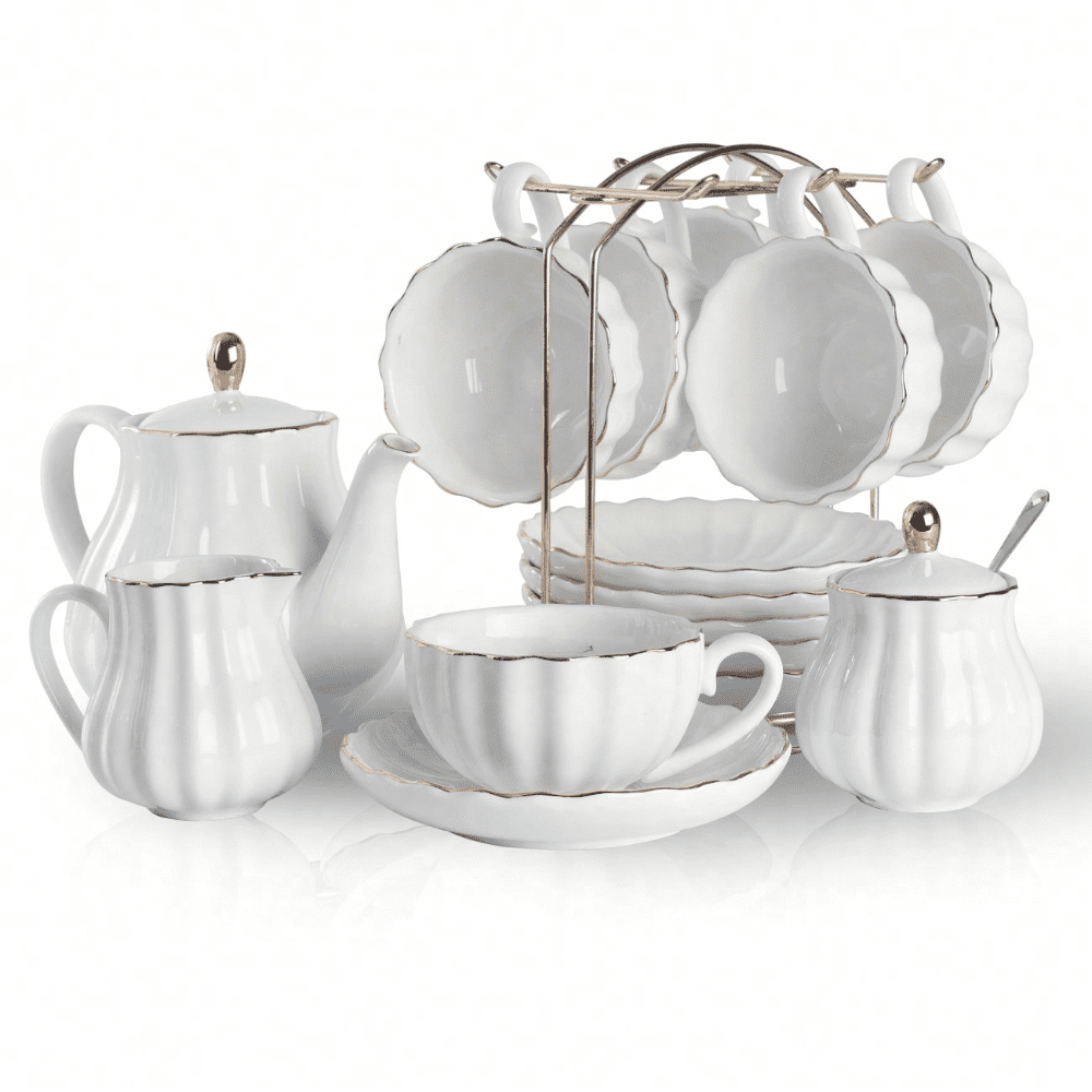 Porcelain Tea Sets British Royal Series, 8 OZ Cups& Saucer Service For ...