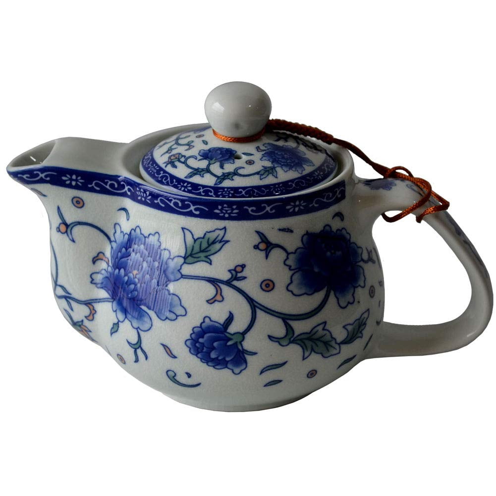 Porcelain Teapot, 17oz Tea Pot with Removable Stainless Steel Filter ...