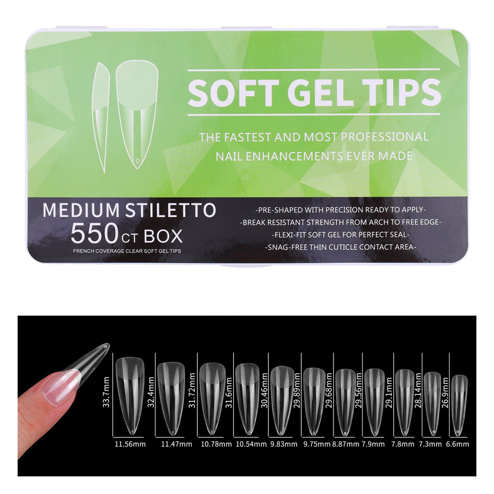 Porcelain White Nail Nail Thin Non Scrub With Long Drop Almond Non ...