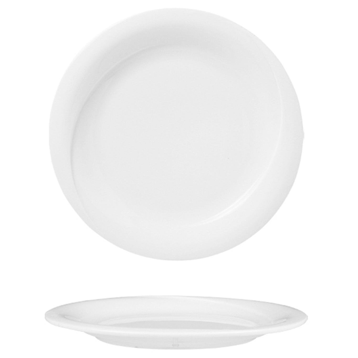 Porcelain X-tanbul dia.9" Round White Porcelain Plate (Set of 4 ...