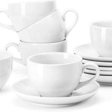 jicheng 6 Pieces Coffee Cup with Saucer Cappuccino Cup for Latte ...