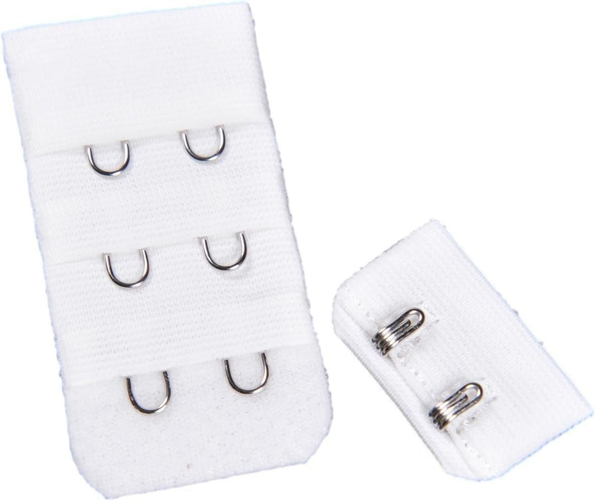 Porcelynne Dyable White Nylon Bra Hook and Eye Replacement Closure with Silver Hardware - 2 Rows ...