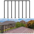 Porch Deck Railing Kit, Metal Deck Balusters, Black Horizontal Wrought ...
