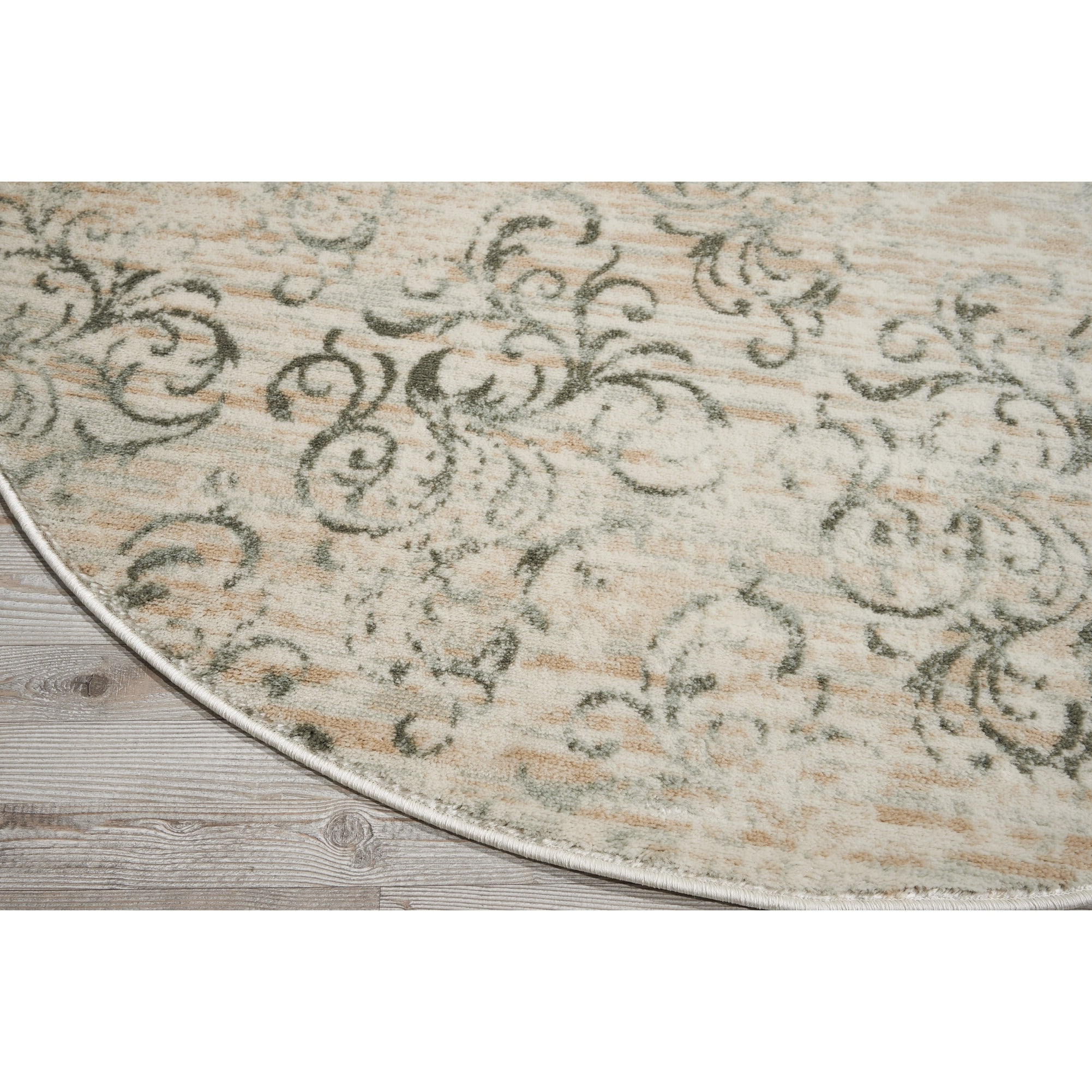 Porch & Den Clifford Area Rug Ivory 5'3" Round 5' Round Indoor Bedroom ...