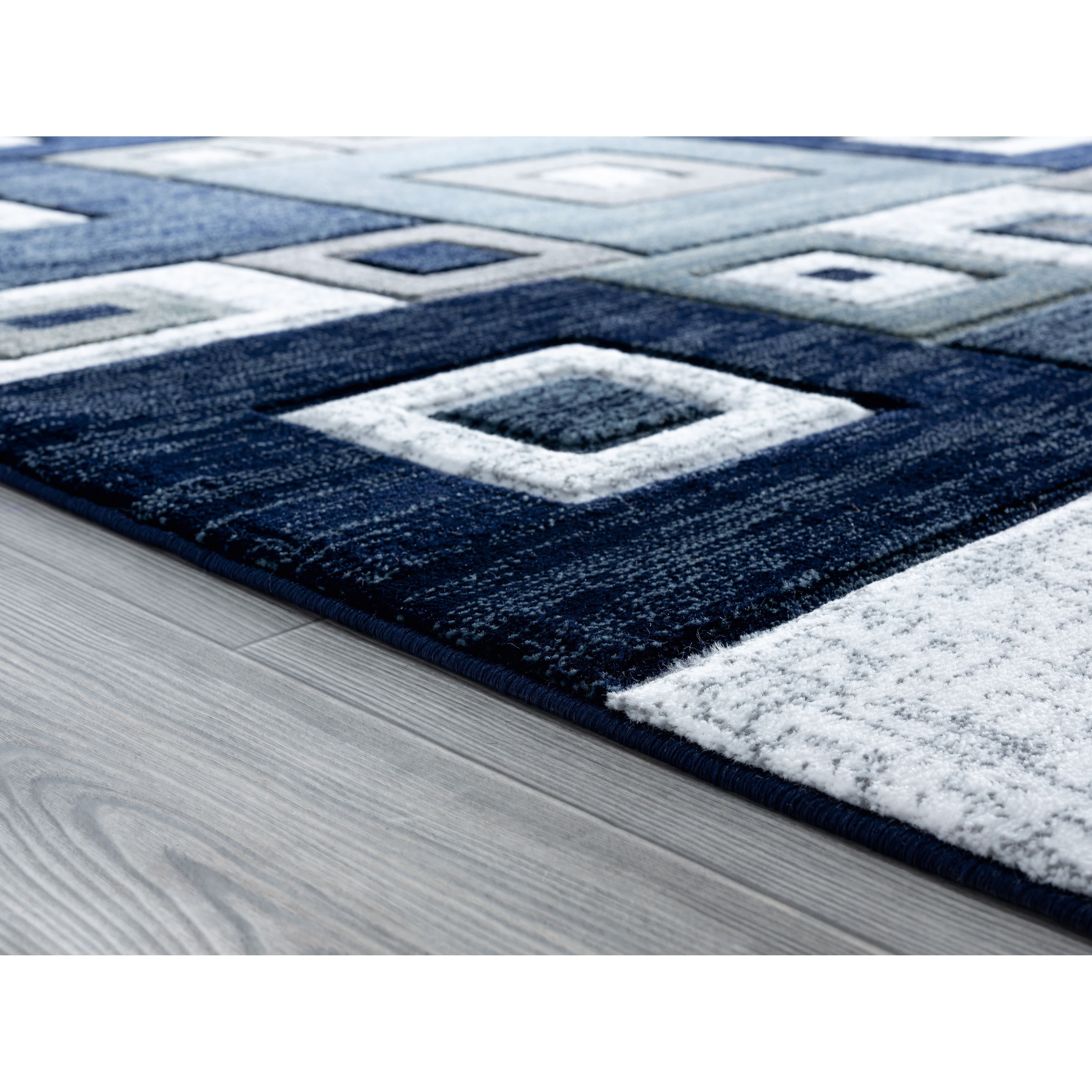 Porch & Den Cummins Hand-Carved Area Rug Navy 2'7" x 7'4" Runner 6 ...
