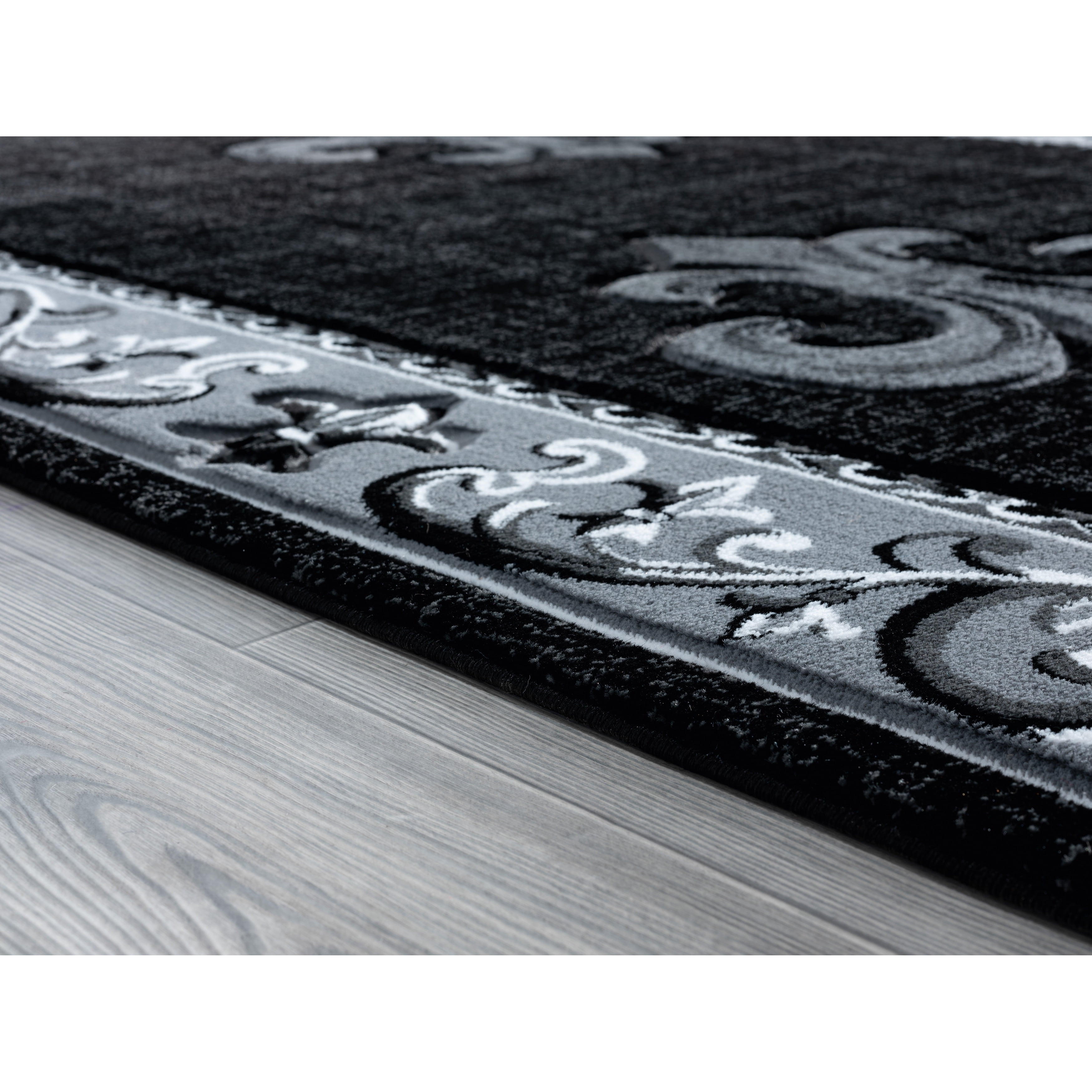 Porch & Den Curlew Hand-Carved Area Rug Grey 7'10" Round 8' Round ...