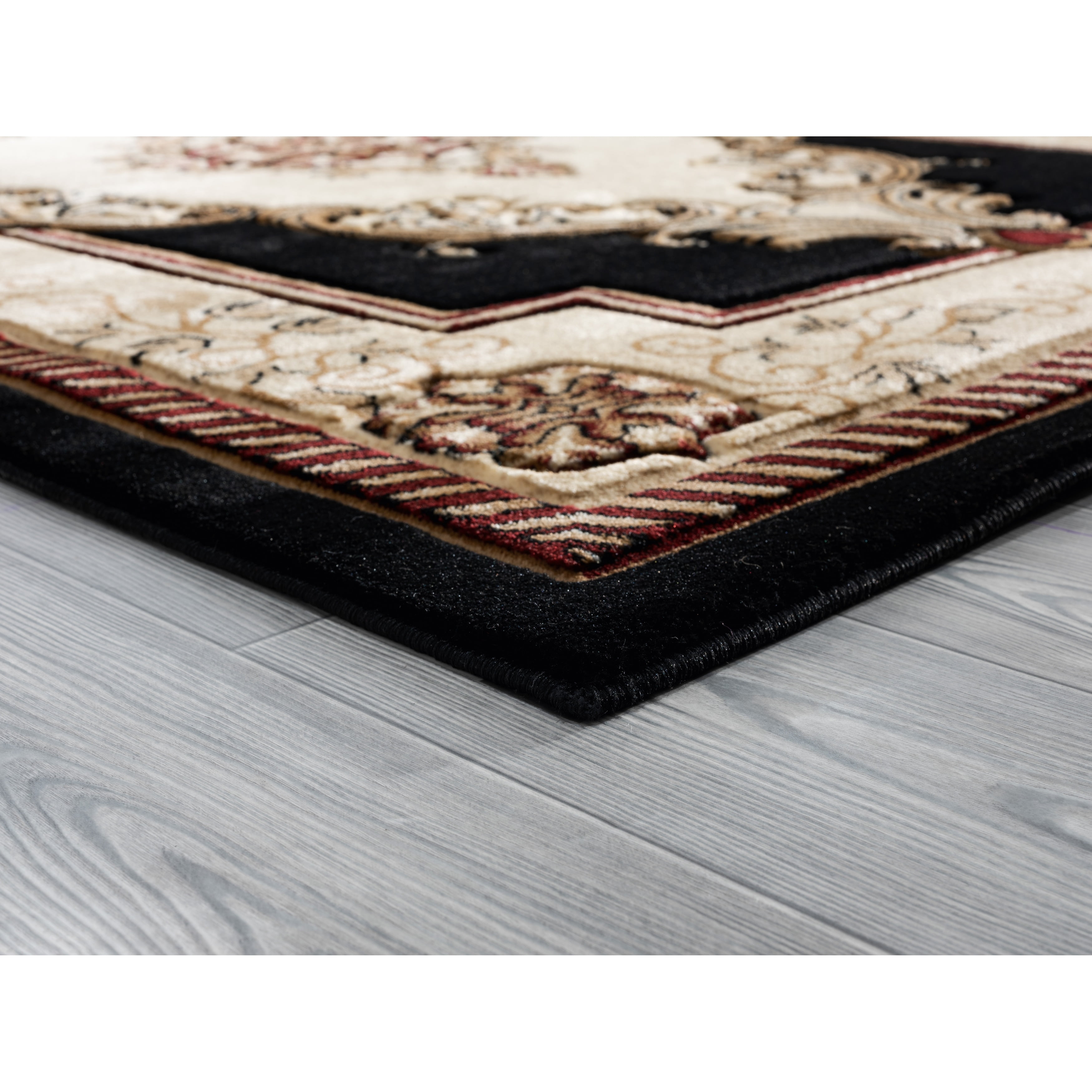 Porch & Den Curry Hand-Carved Area Rug Black 5'3" x 7'6" 5' x 8' Living ...