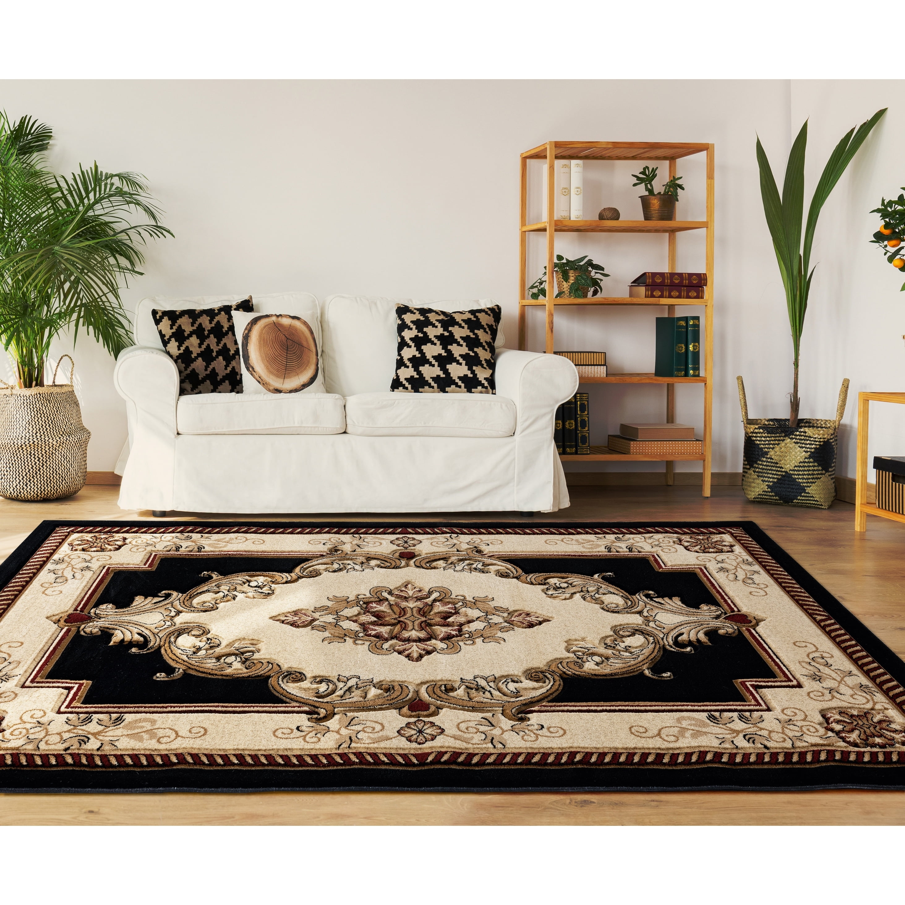 Porch & Den Curry Hand-Carved Area Rug Black 7'10" x 10'6" 9' x 12 ...