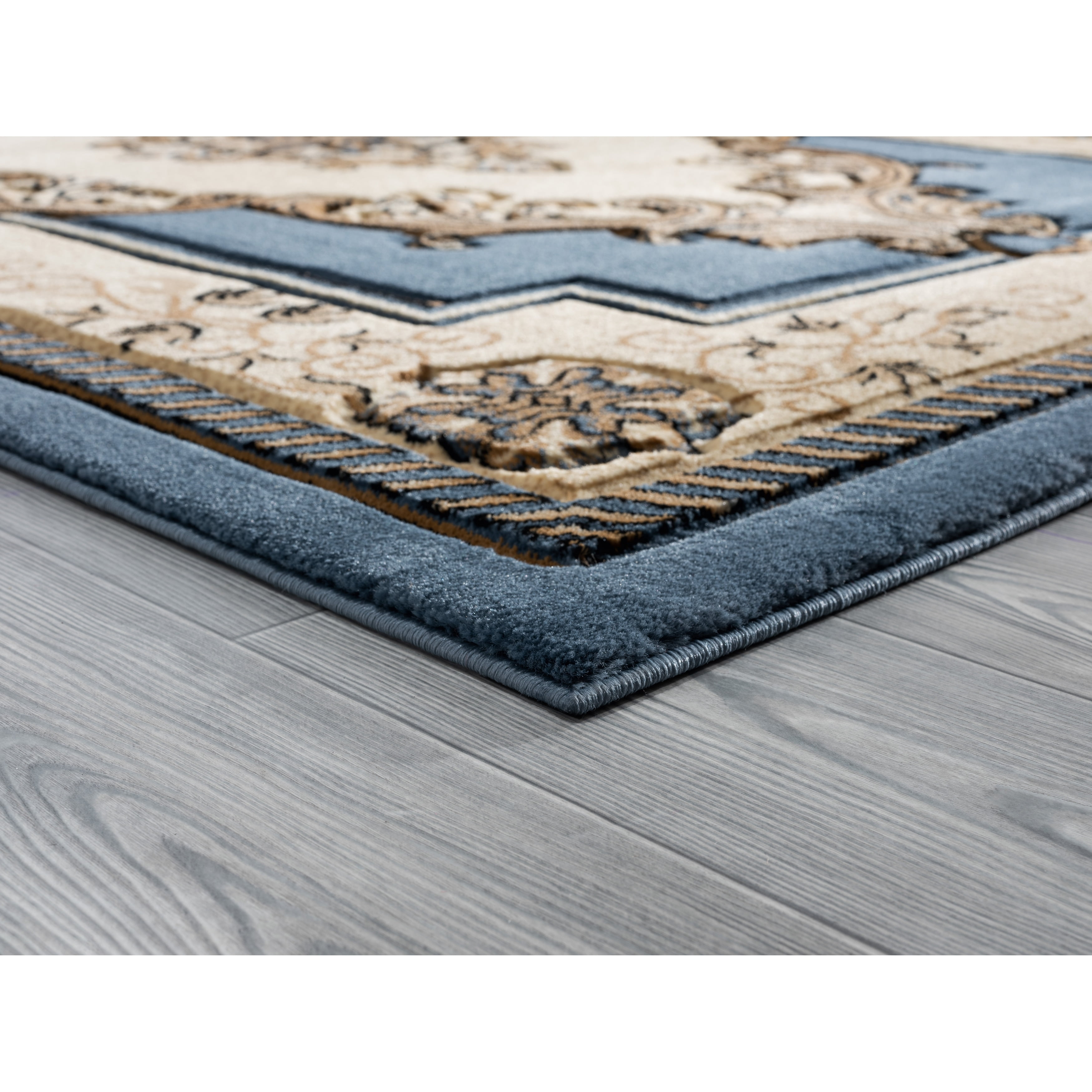 Porch & Den Curry Hand-Carved Area Rug Blue 5'3" x 7'6" 5' x 8' Living ...