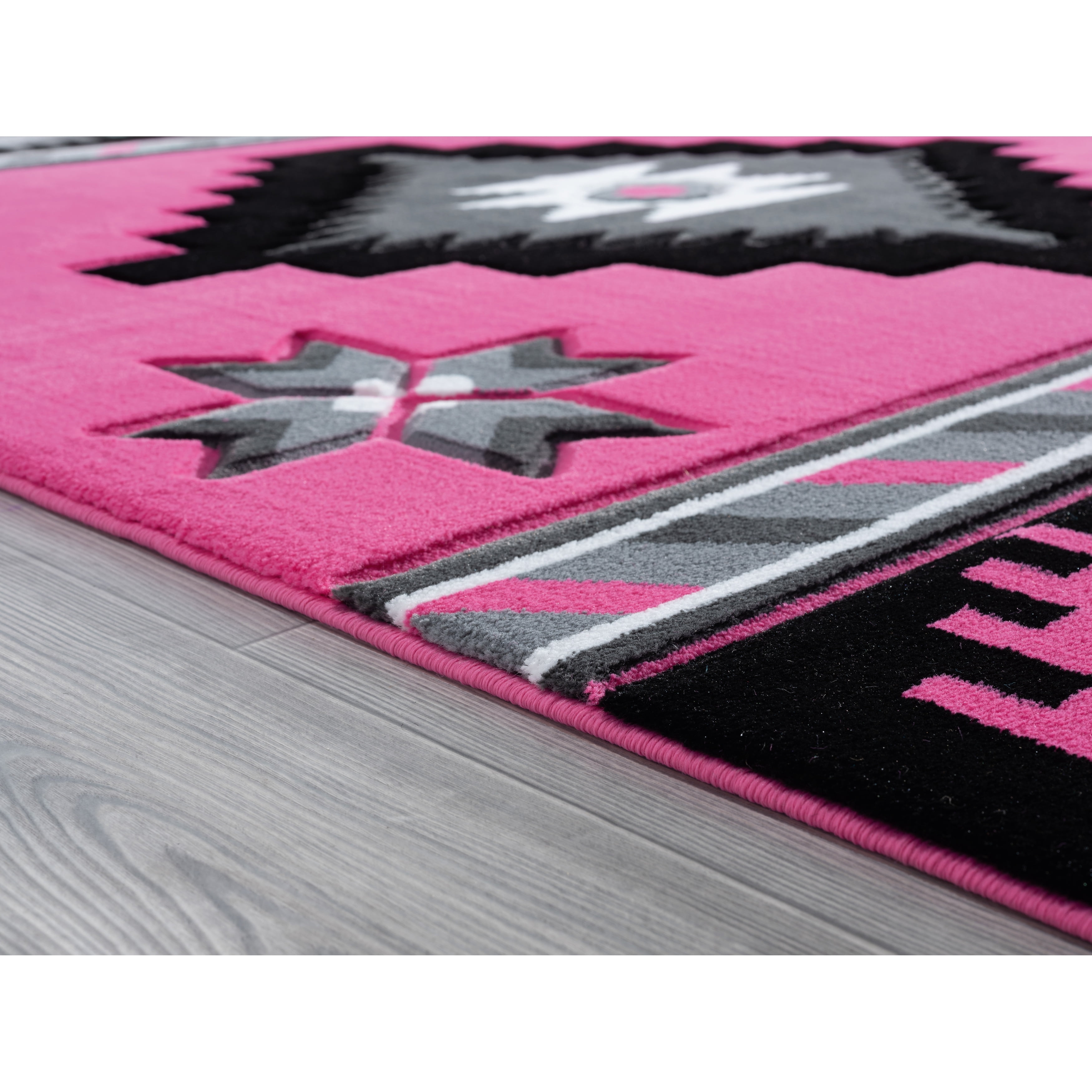 Porch & Den Cushman Hand-Carved Area Rug Pink 2'7" x 4'2" 3' x 5 ...