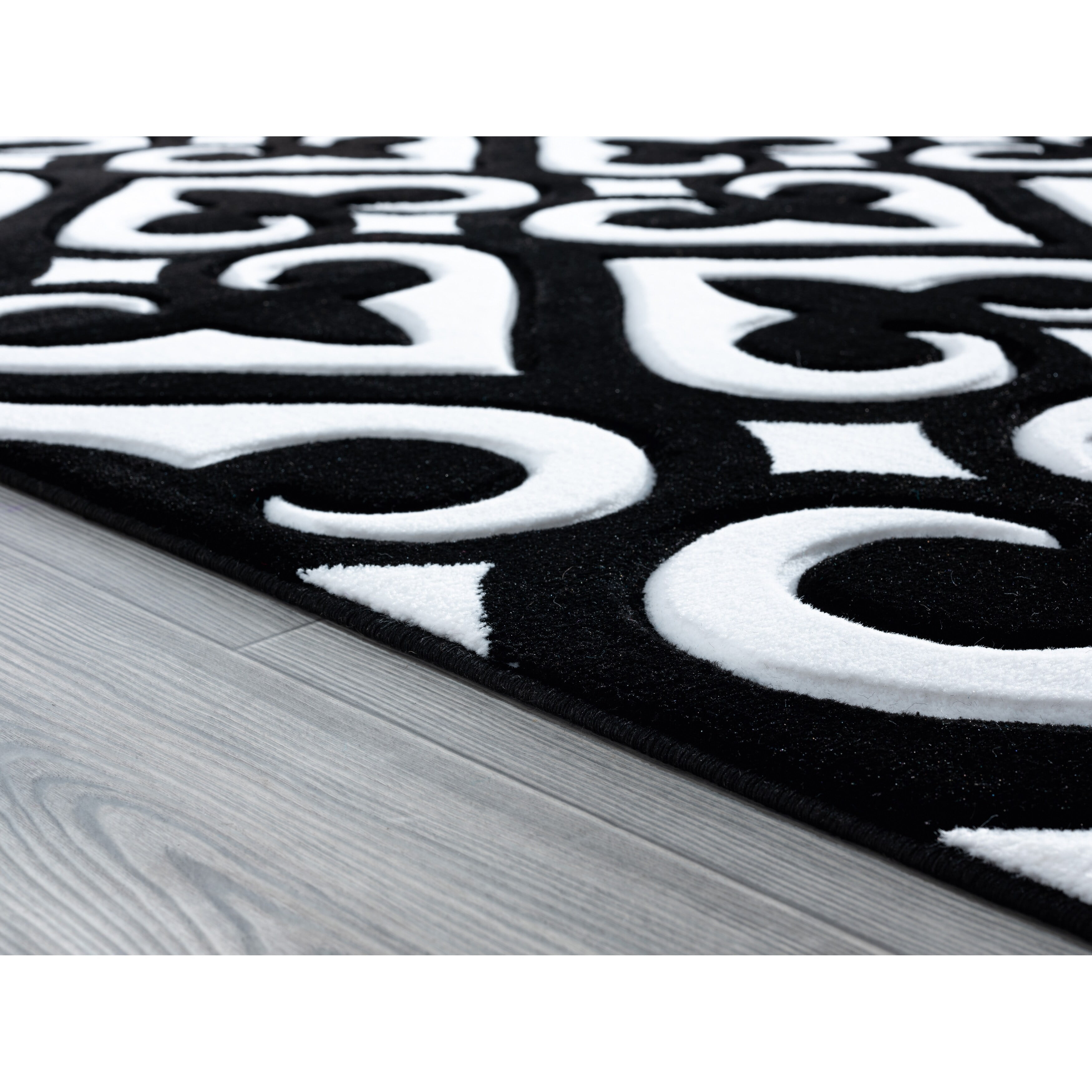 Porch & Den Cutter Hand-Carved Area Rug Black 2'7" x 4'2" 3' x 5 ...