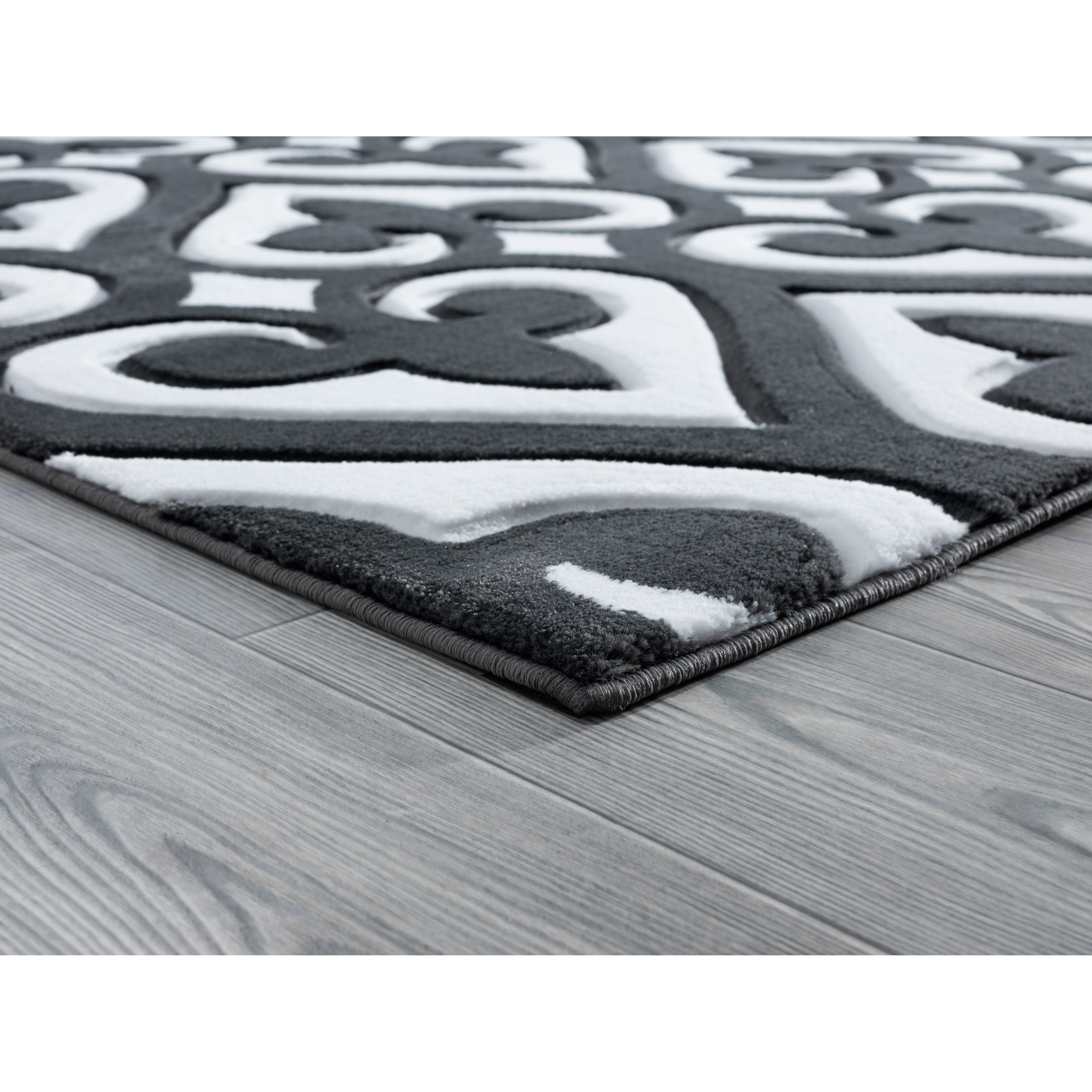 Porch & Den Cutter Hand-Carved Area Rug Grey 1'10" x 2'8" 2' x 3 ...