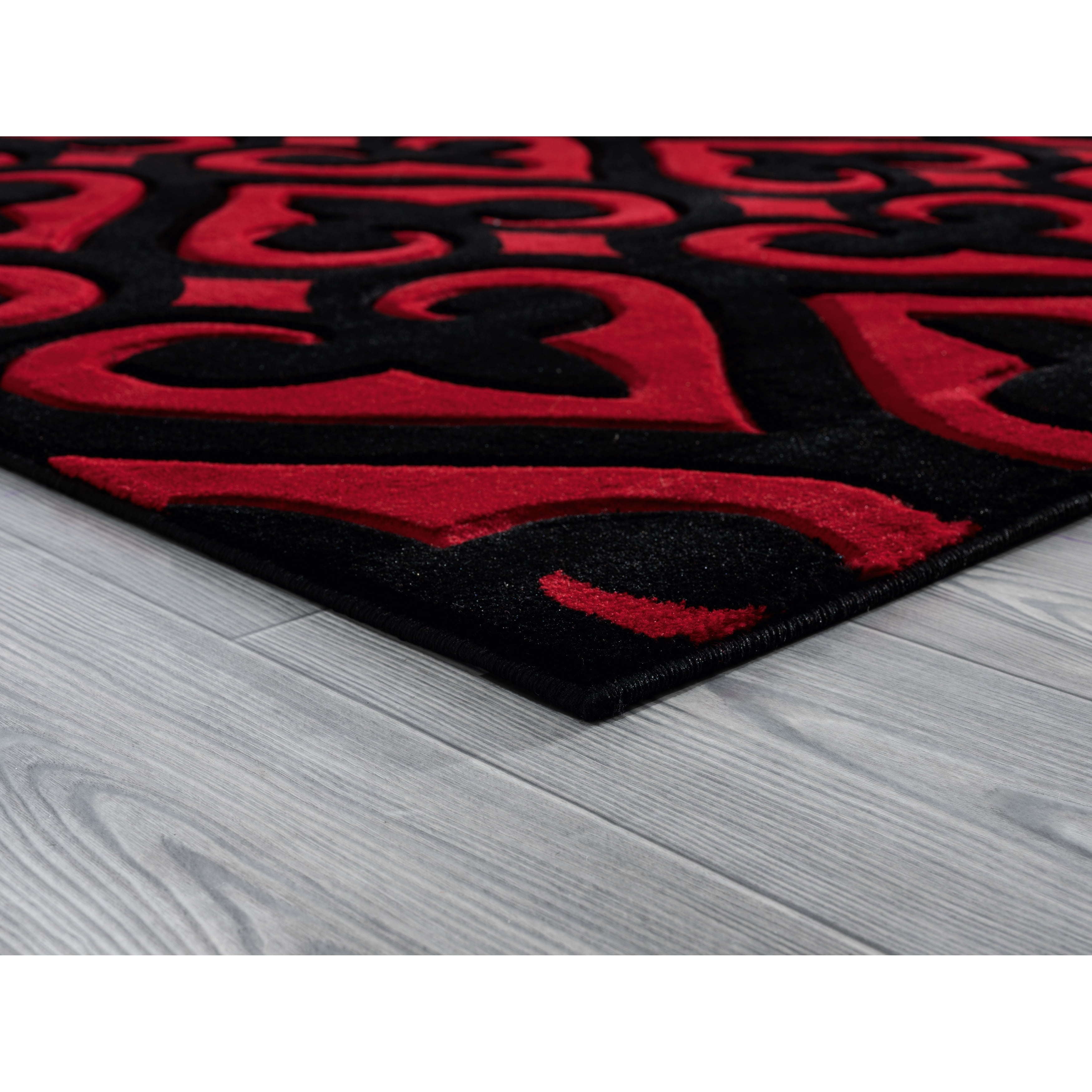 Porch & Den Cutter Hand-Carved Area Rug Red 1'10" x 2'8" 2' x 3' Living ...