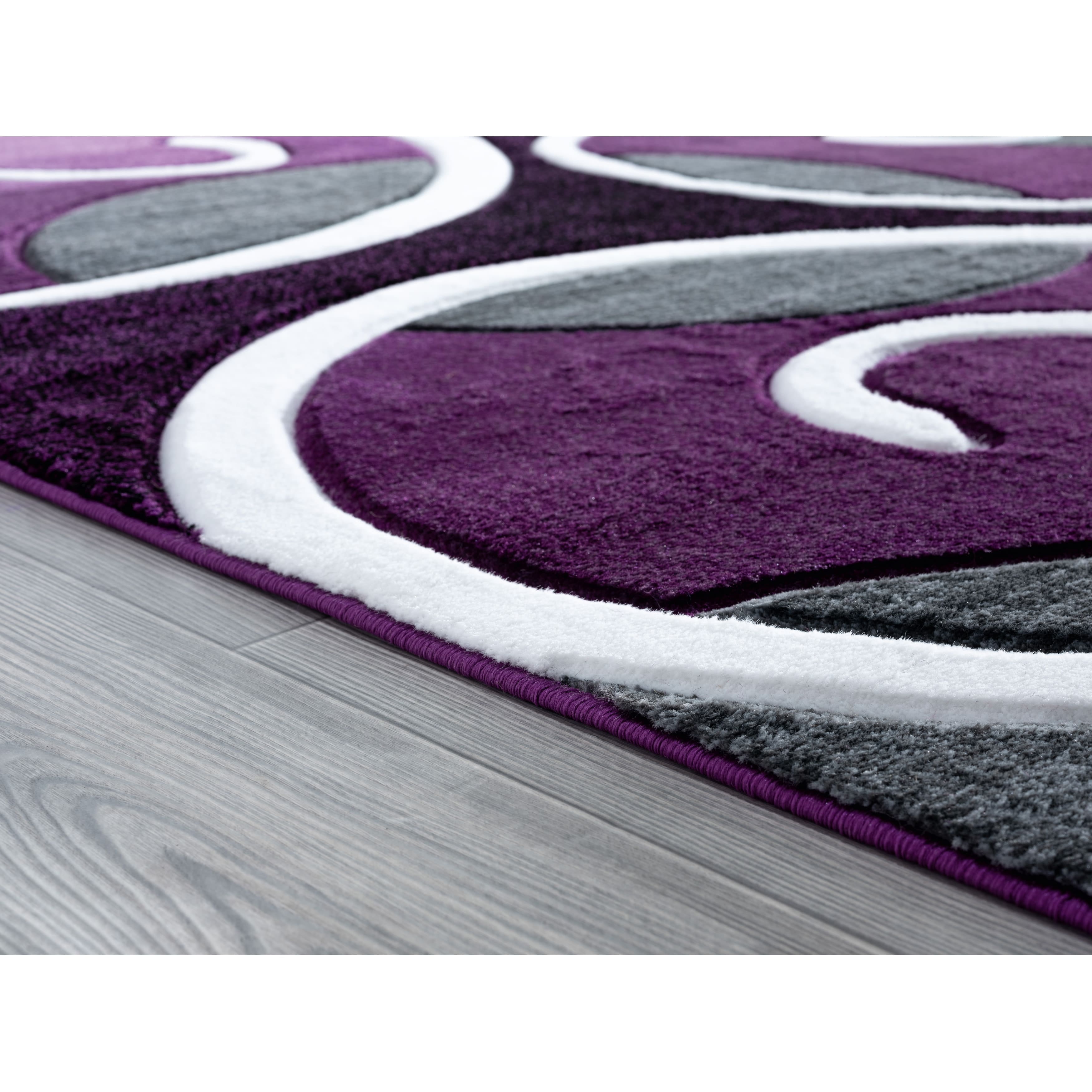 Porch & Den Damascus Hand-Carved Area Rug Plum 2'7" x 4'2" 3' x 5 ...