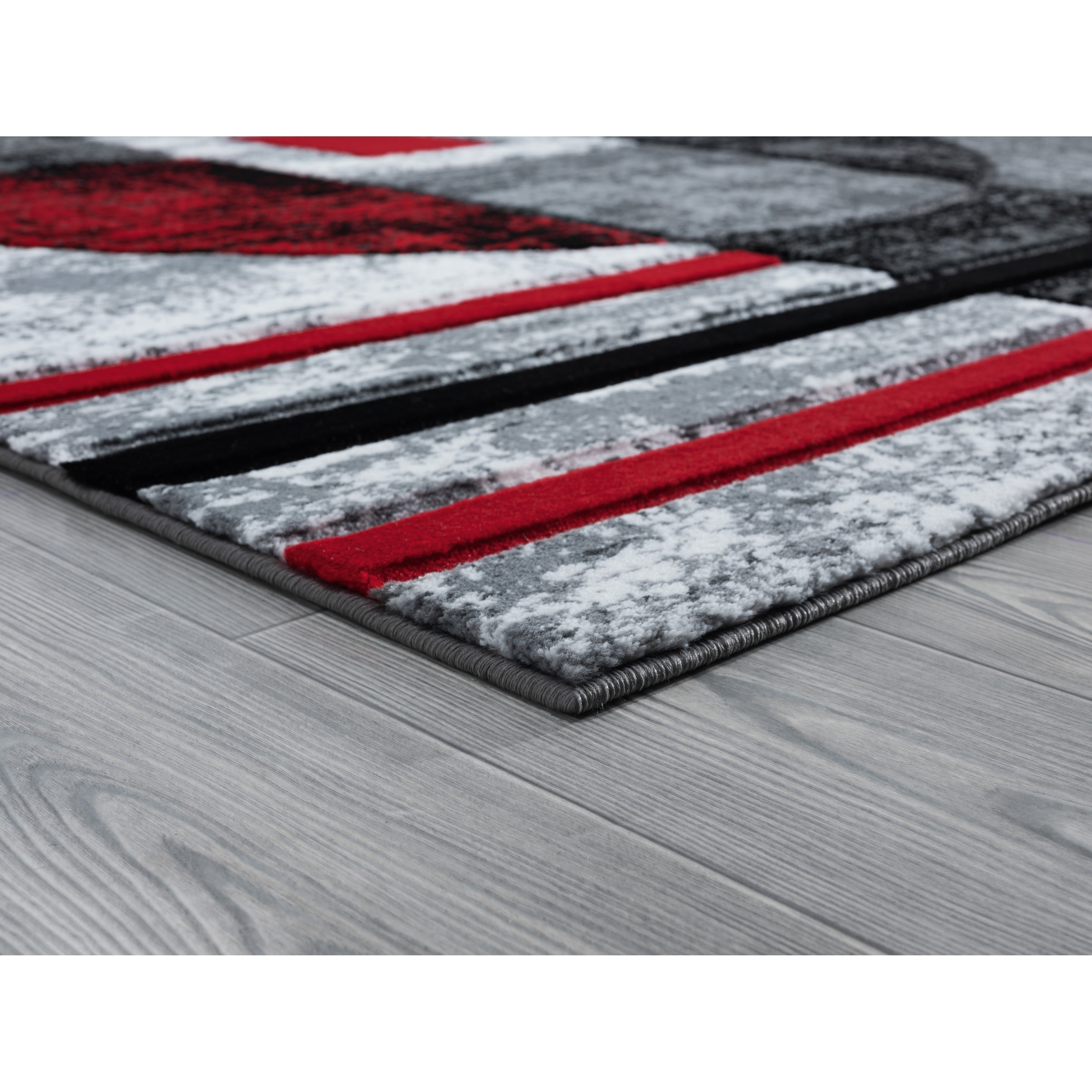 Porch & Den Dawson Creek Hand-Carved Area Rug Red 7'10" Round 8' Round ...