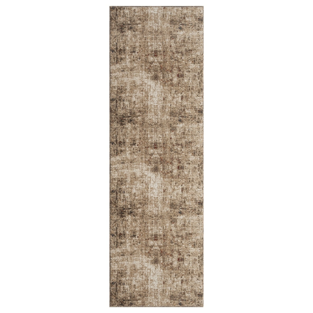 Porch & Den Delta Distressed Sand Tones Abstract Area Rug 2'6" x 8' 8 ...