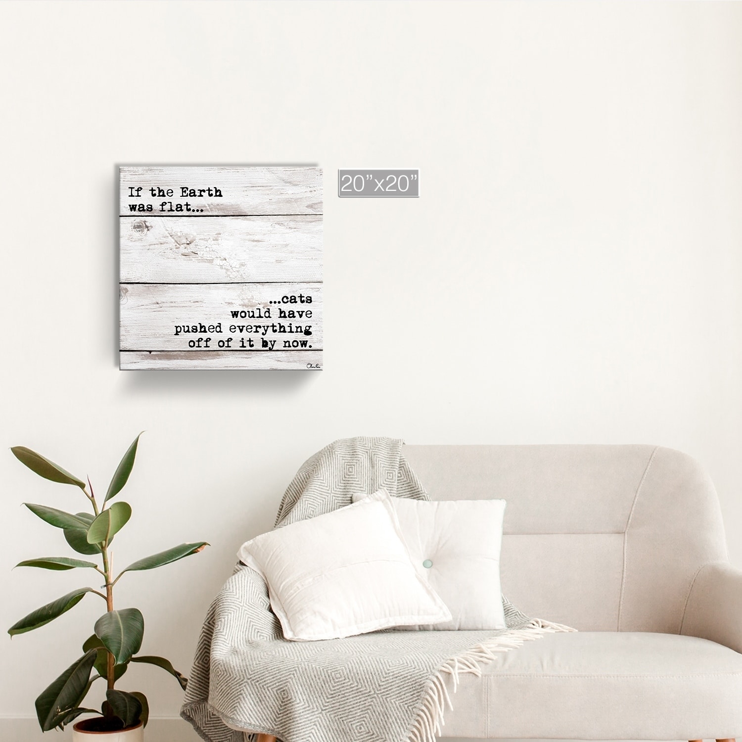 Porch & Den 'Flat Earth 20" W x 20" H - Walmart.com