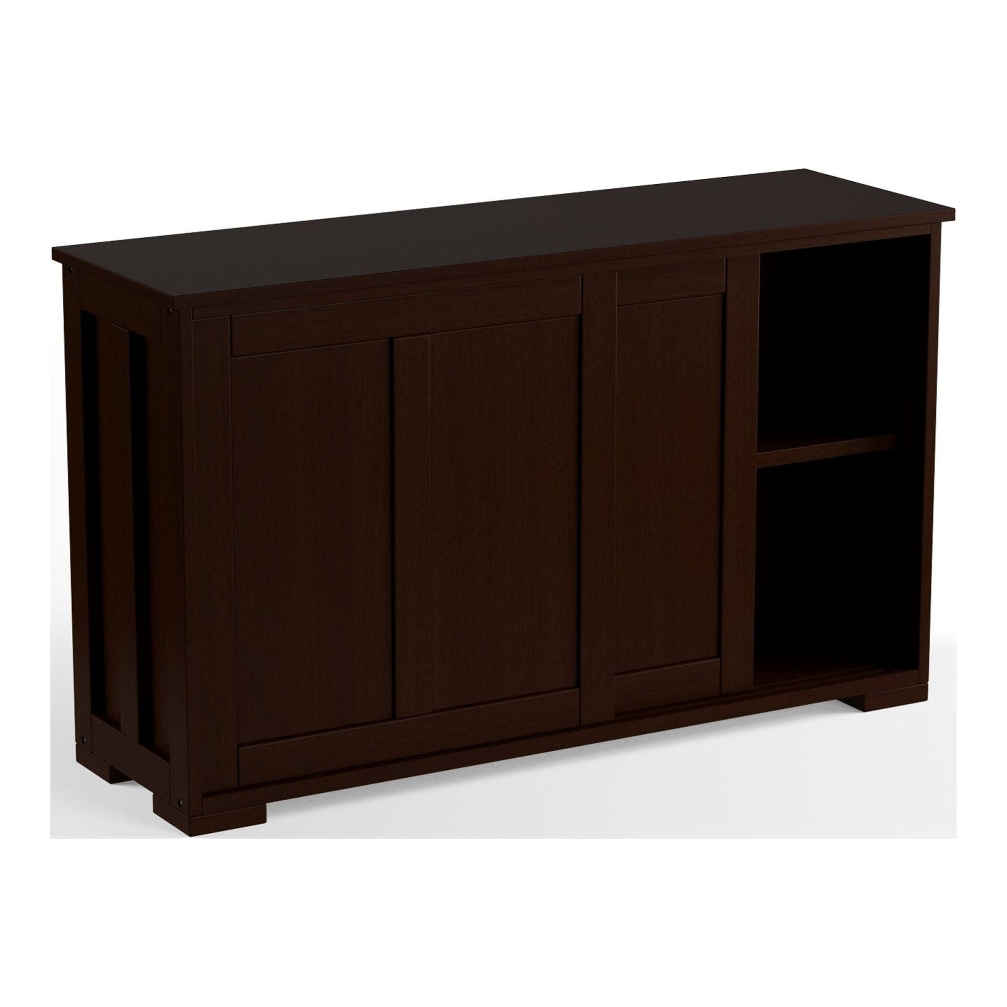 Porch & Den Jefferson Sliding Door Stackable Buffet/Sideboard Espresso Espresso Finish - Walmart.com
