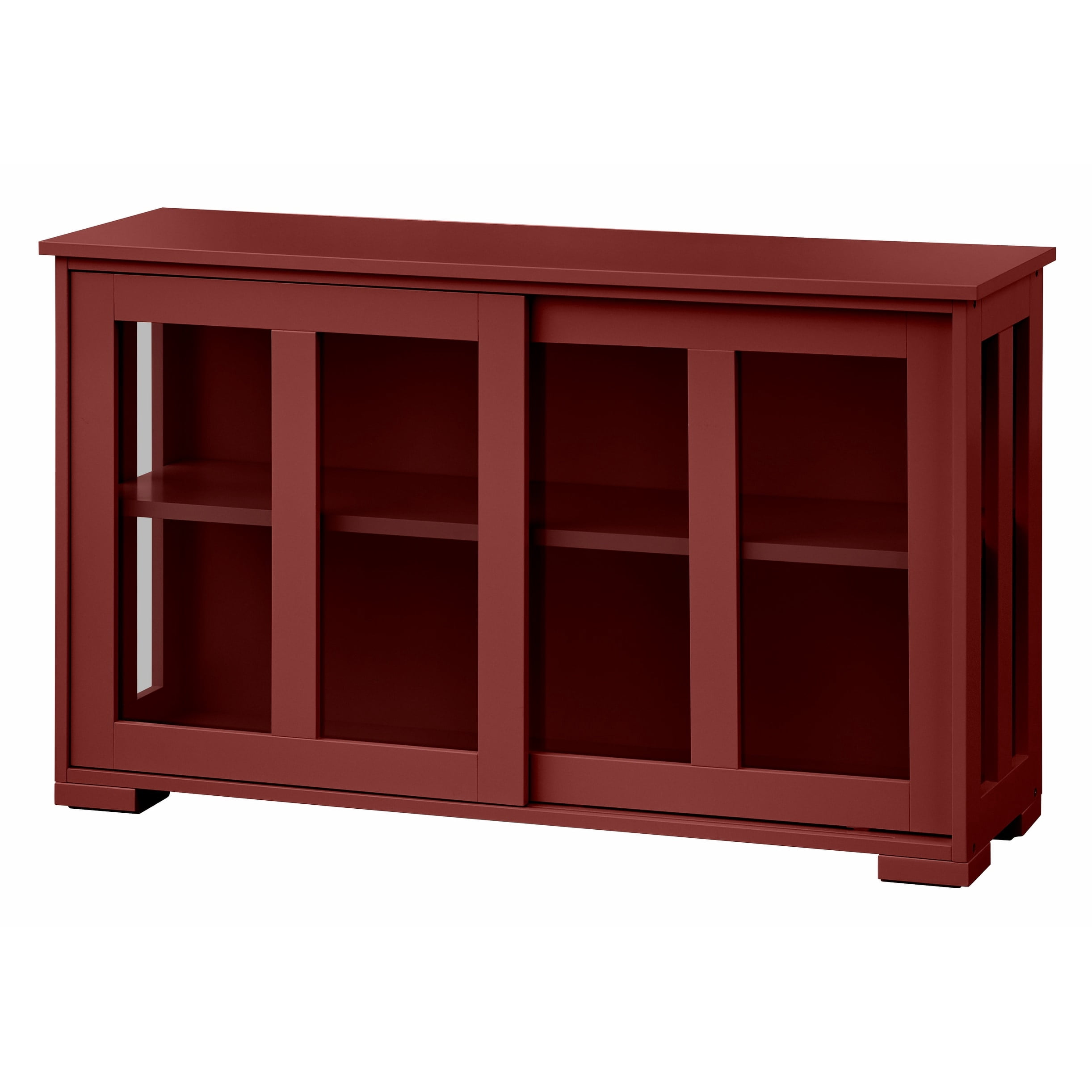Porch & Den Jefferson Sliding Glass Door Stackable China Cabinet Red ...