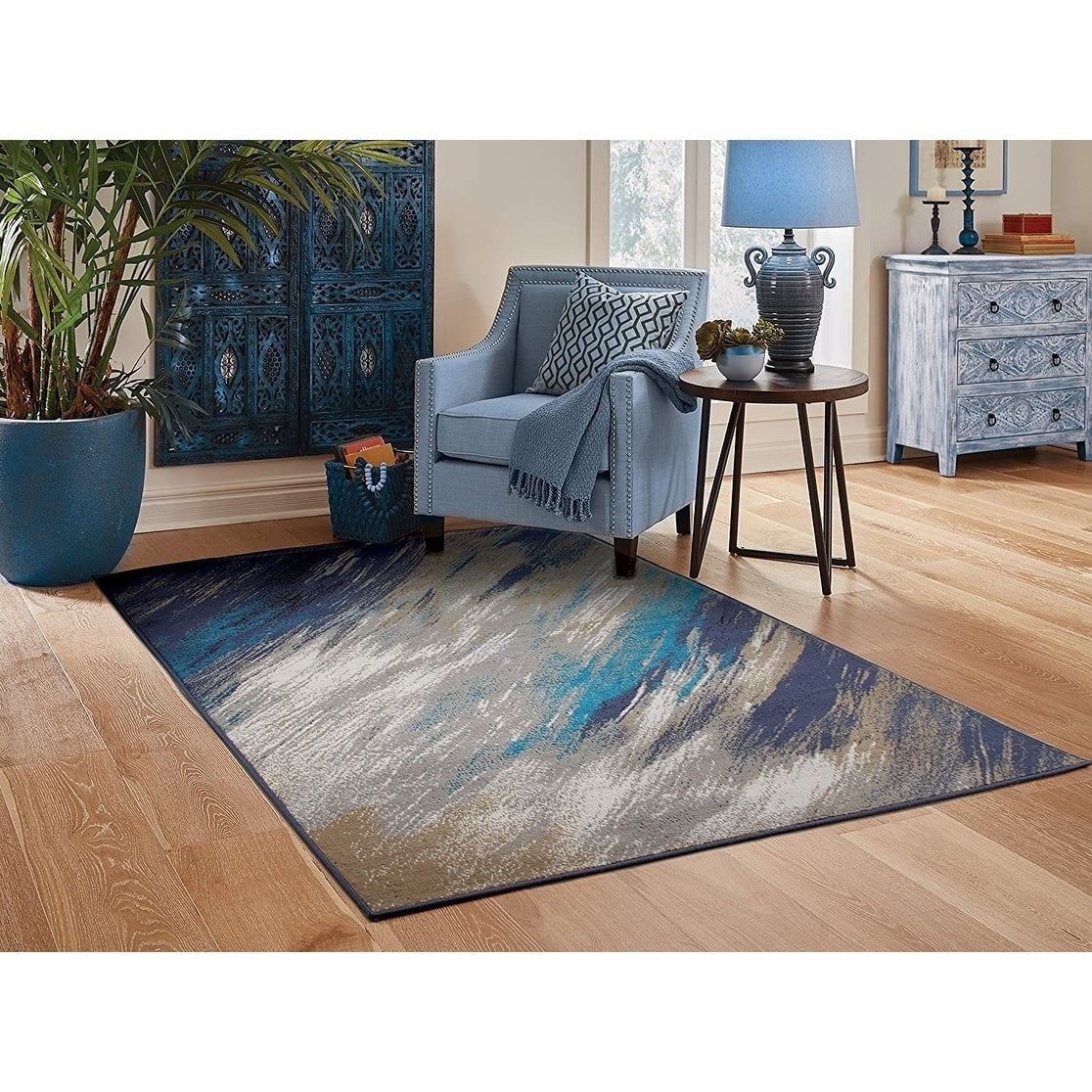 Porch & Den Maynard Grey Abstract Area Rug 8'x11' 8' x 10' Living Room ...