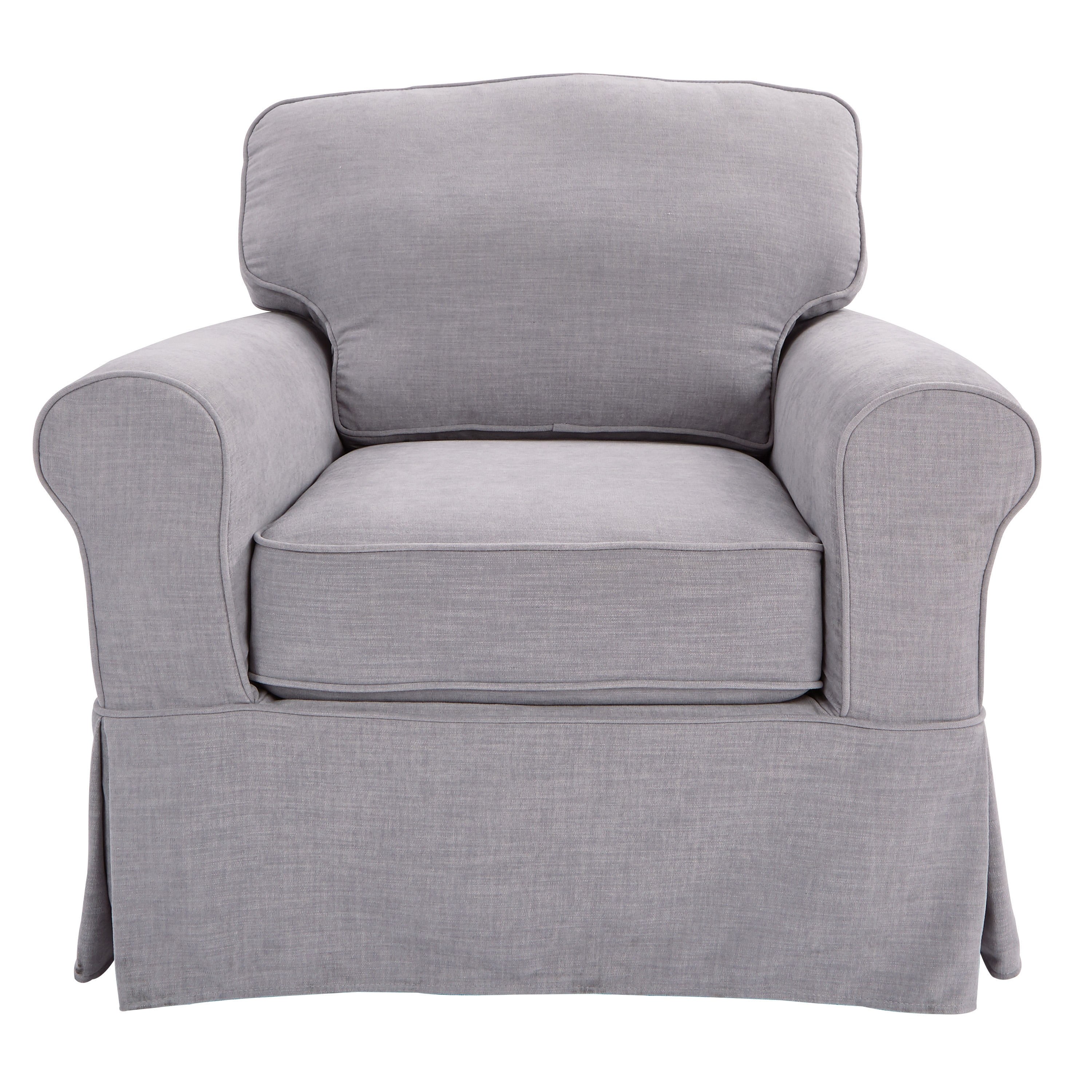 Porch & Den Zuni Arm Chair with Removable Slip Cover Fog - Walmart.com