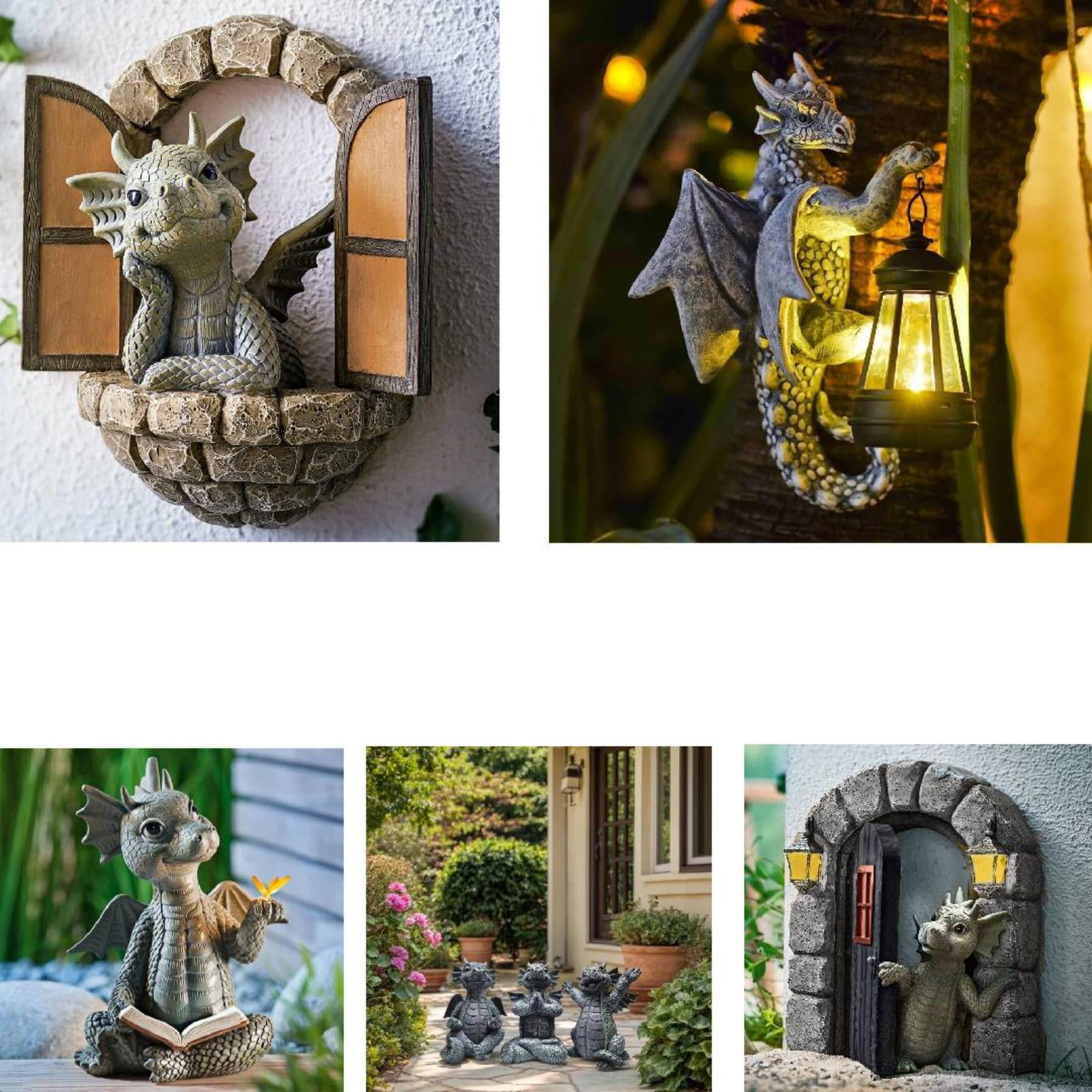 Porch Dragon Statue, Yoga Dragons Decorations for Garden & Yard, Dragon ...