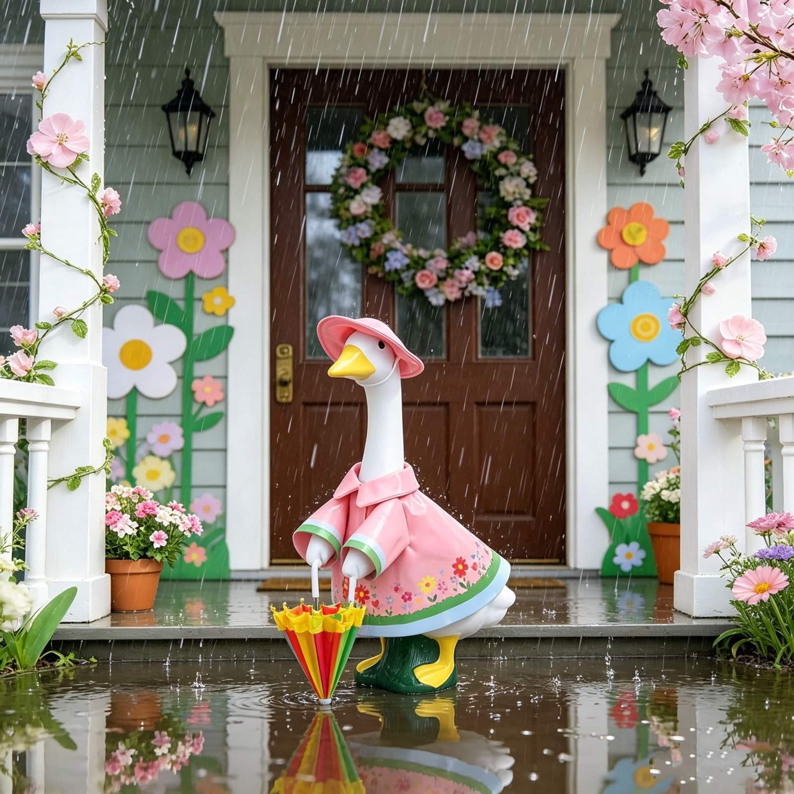 Porch Goose Clothes Waterproof Raincoat Set With Hat And Umbrella ...