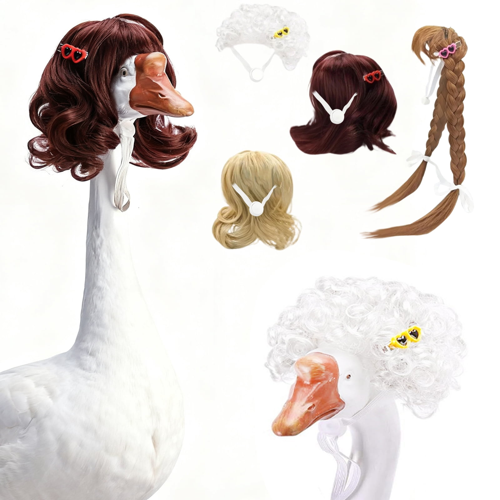 Porch Goose Costume Wig Set with Adjustable Straps for Porch Goose ...