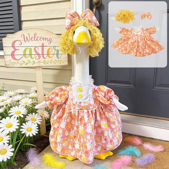 Porch Goose Costumes Gooses Statue Easter Dress Patio Gooses Outfits ...