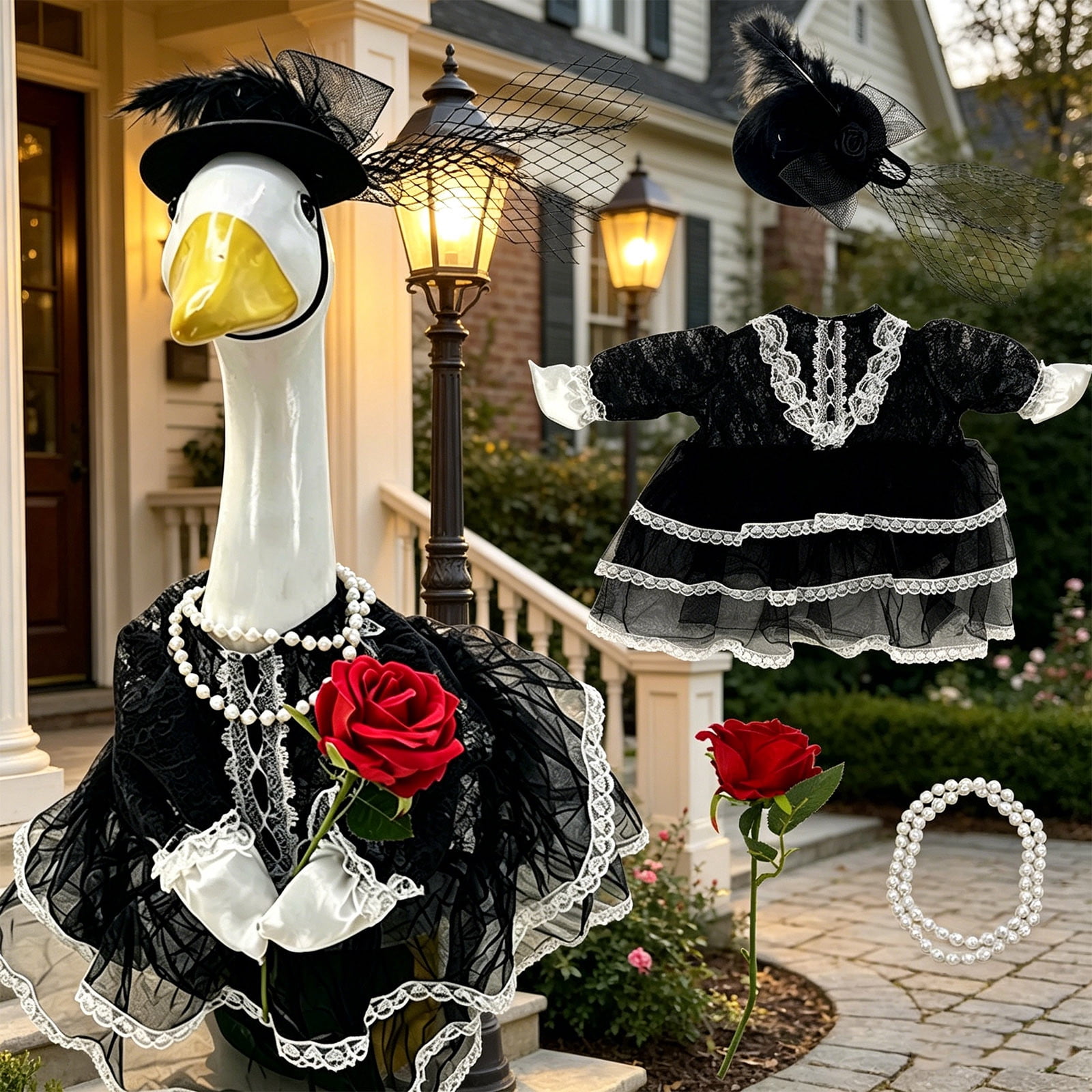 Porch Goose Outfit 23-24 Inch Goose Clothes Set Elegant Dress Up Easy ...