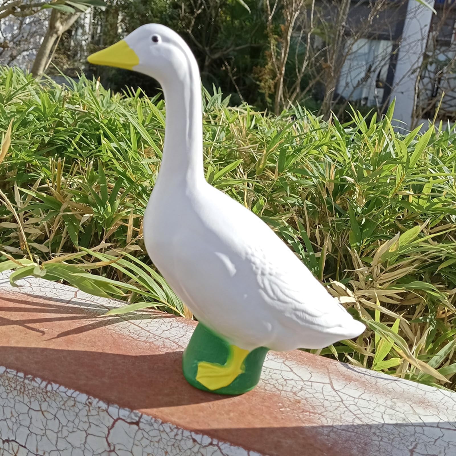 Porch Goose Statue, Mini White Geese Garden Statues, Resin Goose Garden ...
