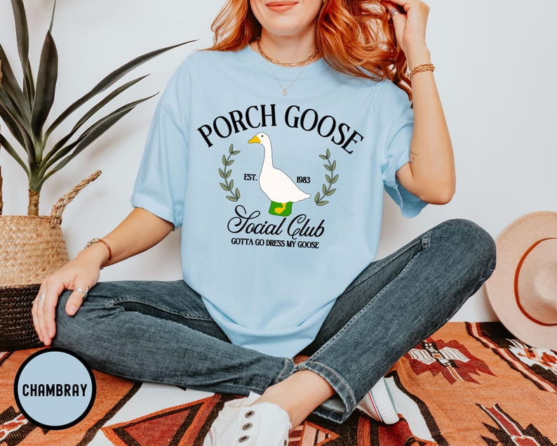Porch Goose Tshirt, Porch Goose Clothing, Funny Goose Mom, Goose Mama ...